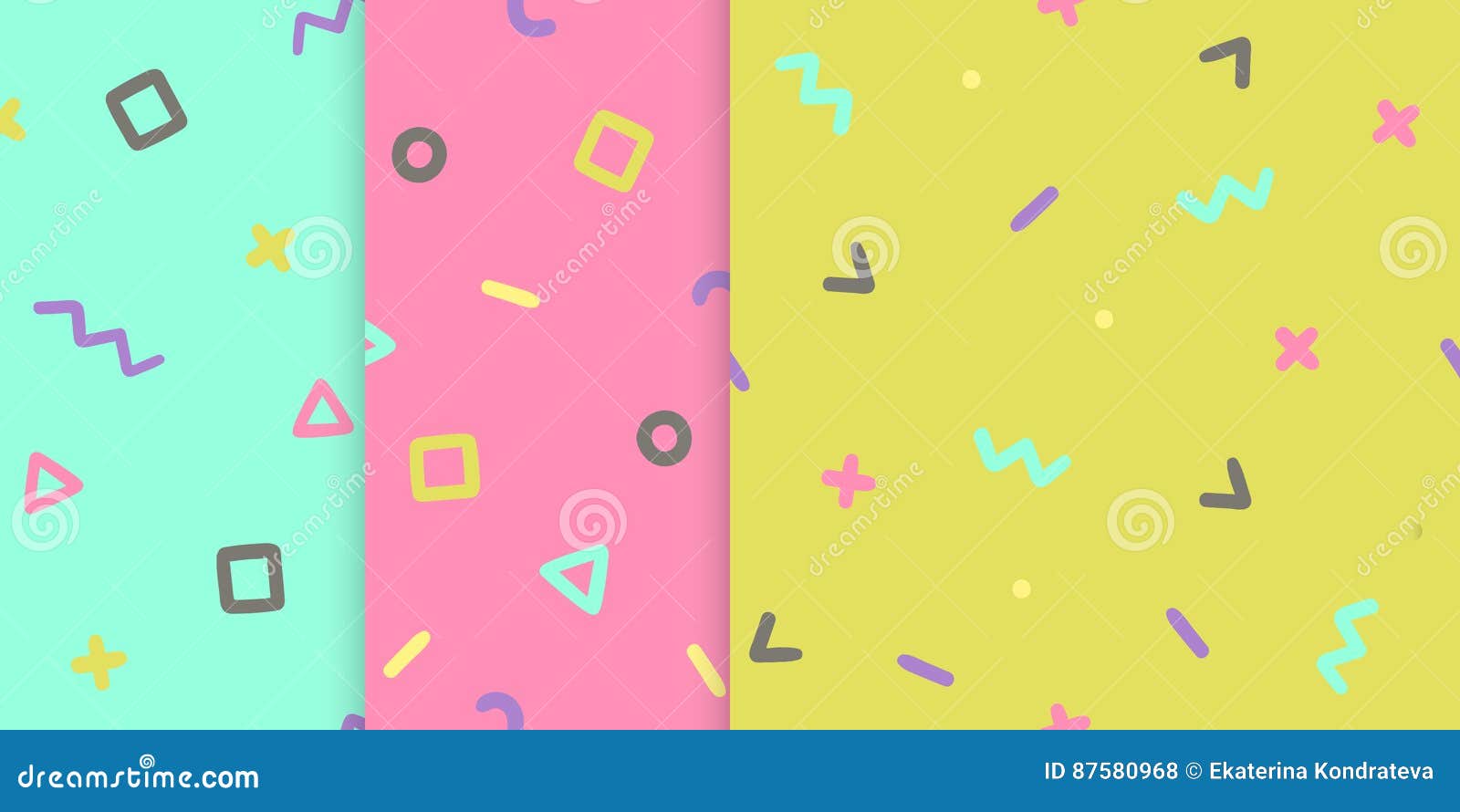 Set of Three Backgrounds with Symbols. Stock Vector - Illustration of ...