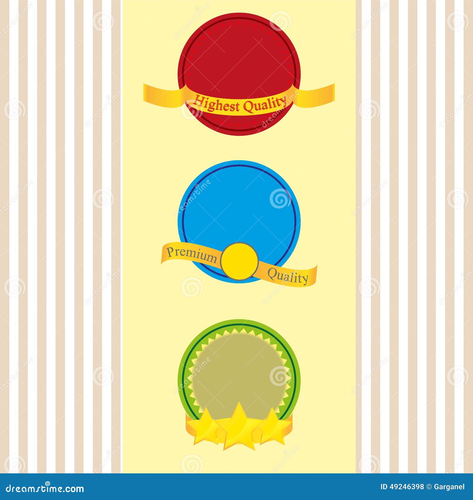 Set of three badges stock illustration. Illustration of mark - 49246398