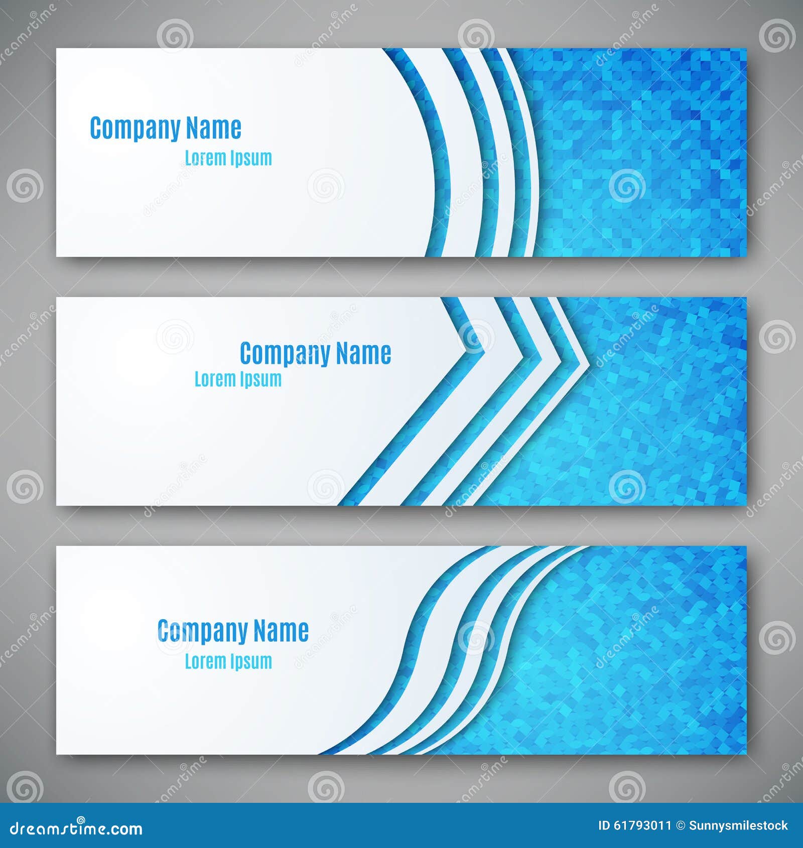 Set of three banners stock vector. Illustration of creative - 61793011