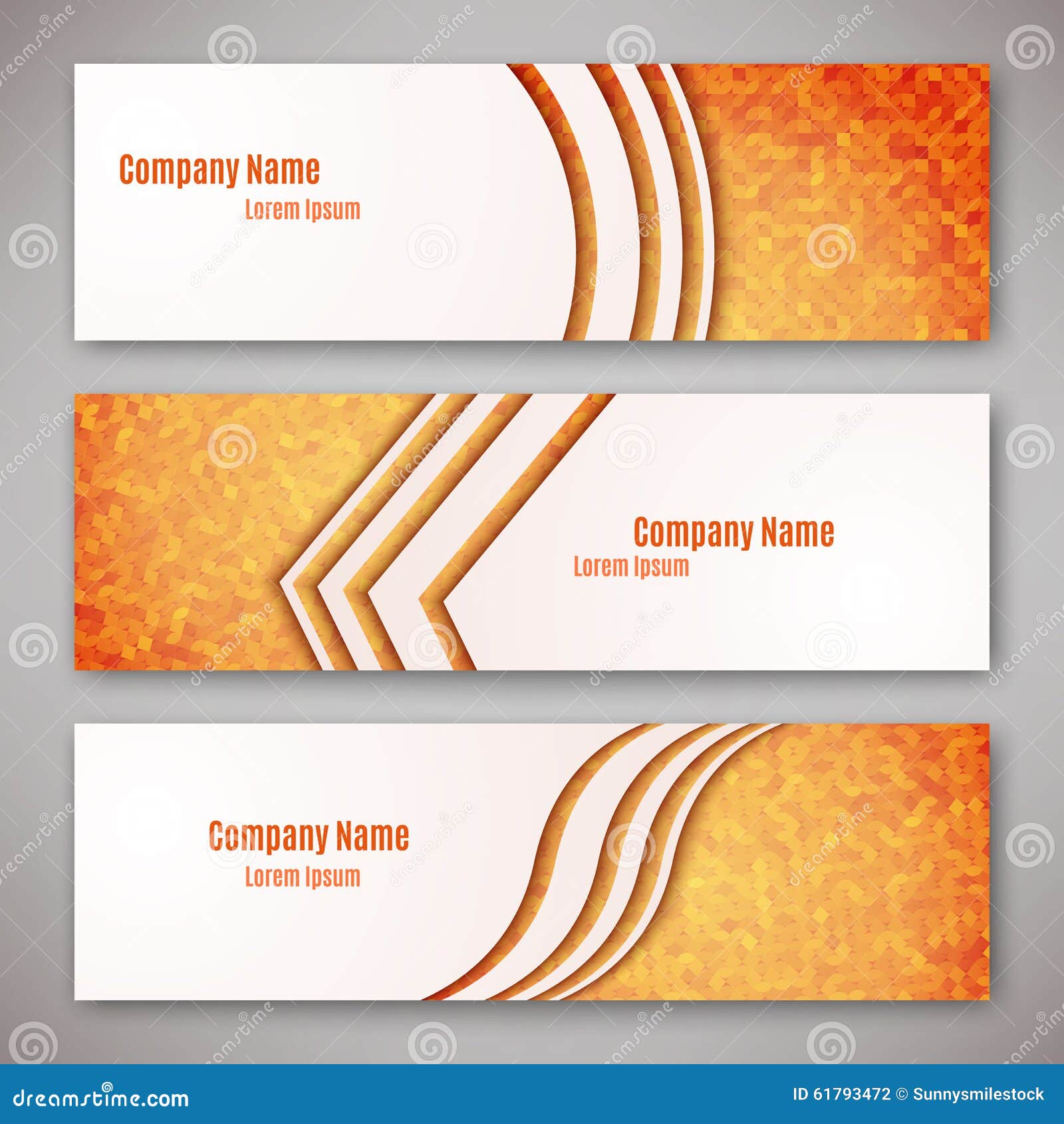 Set of three banners stock vector. Illustration of business - 61793472