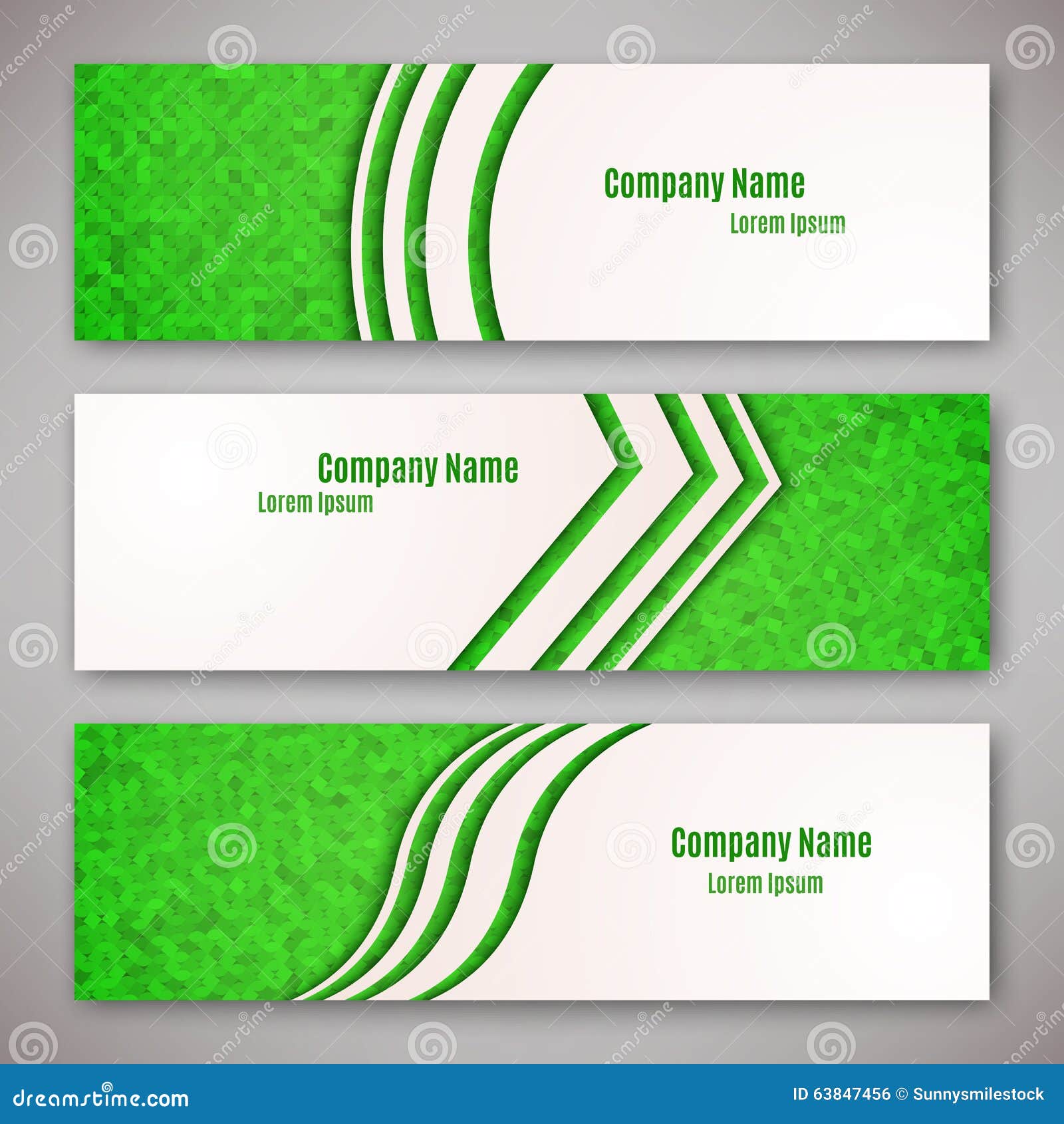 Set of three banners stock vector. Illustration of page - 63847456