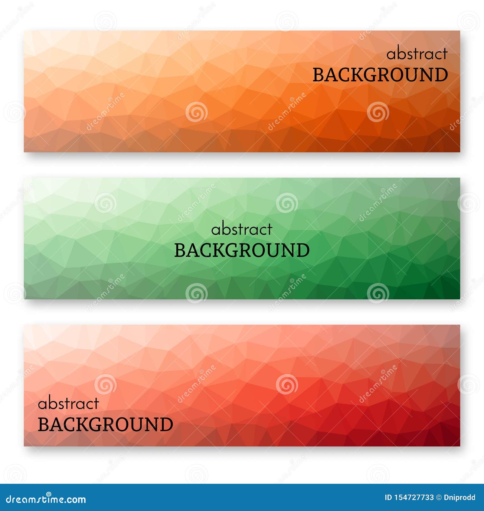 Set of Three Banners in Low Poly Art Style Stock Vector - Illustration ...