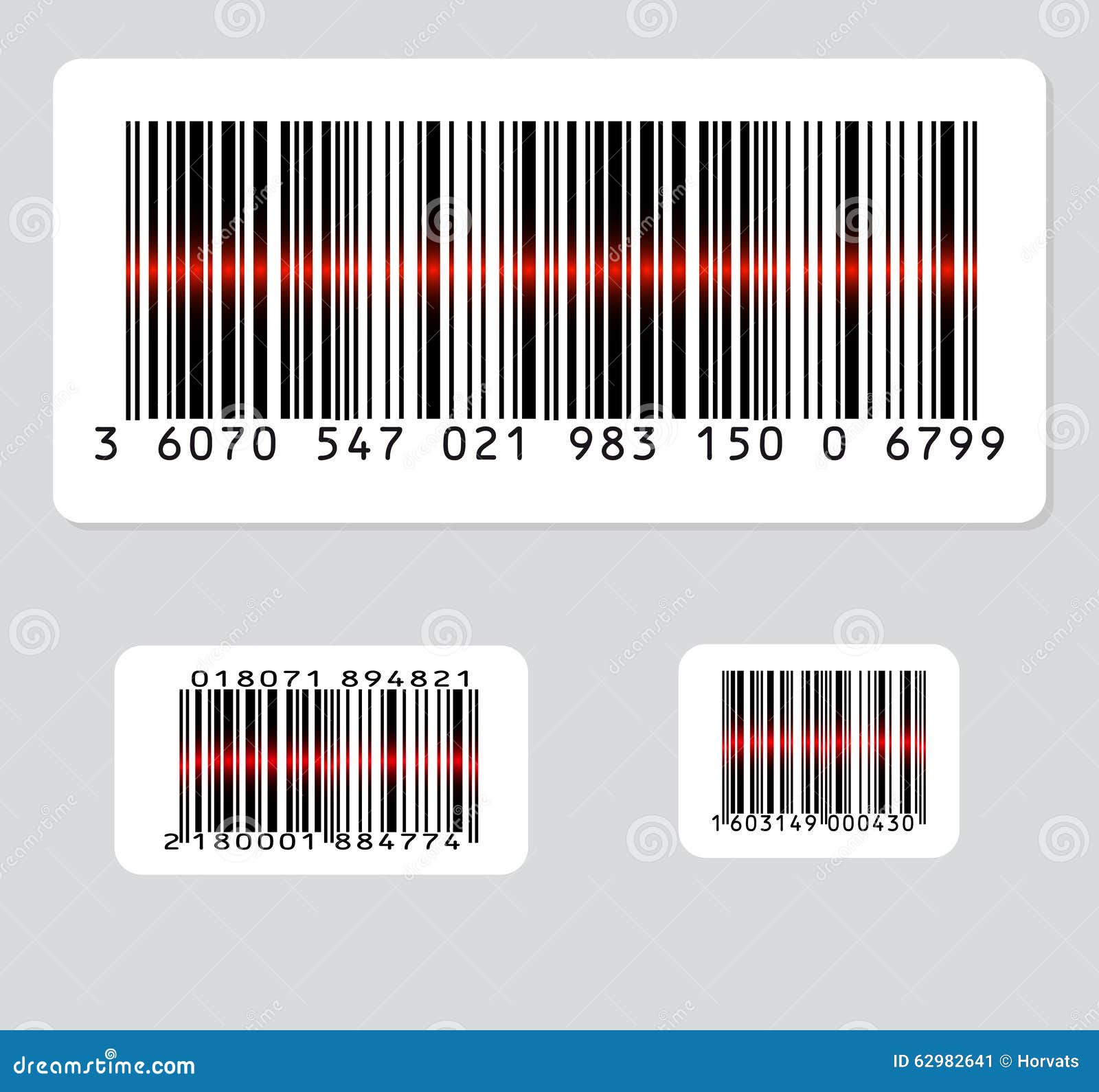 Set of three barcode stock vector. Illustration of inventory - 62982641