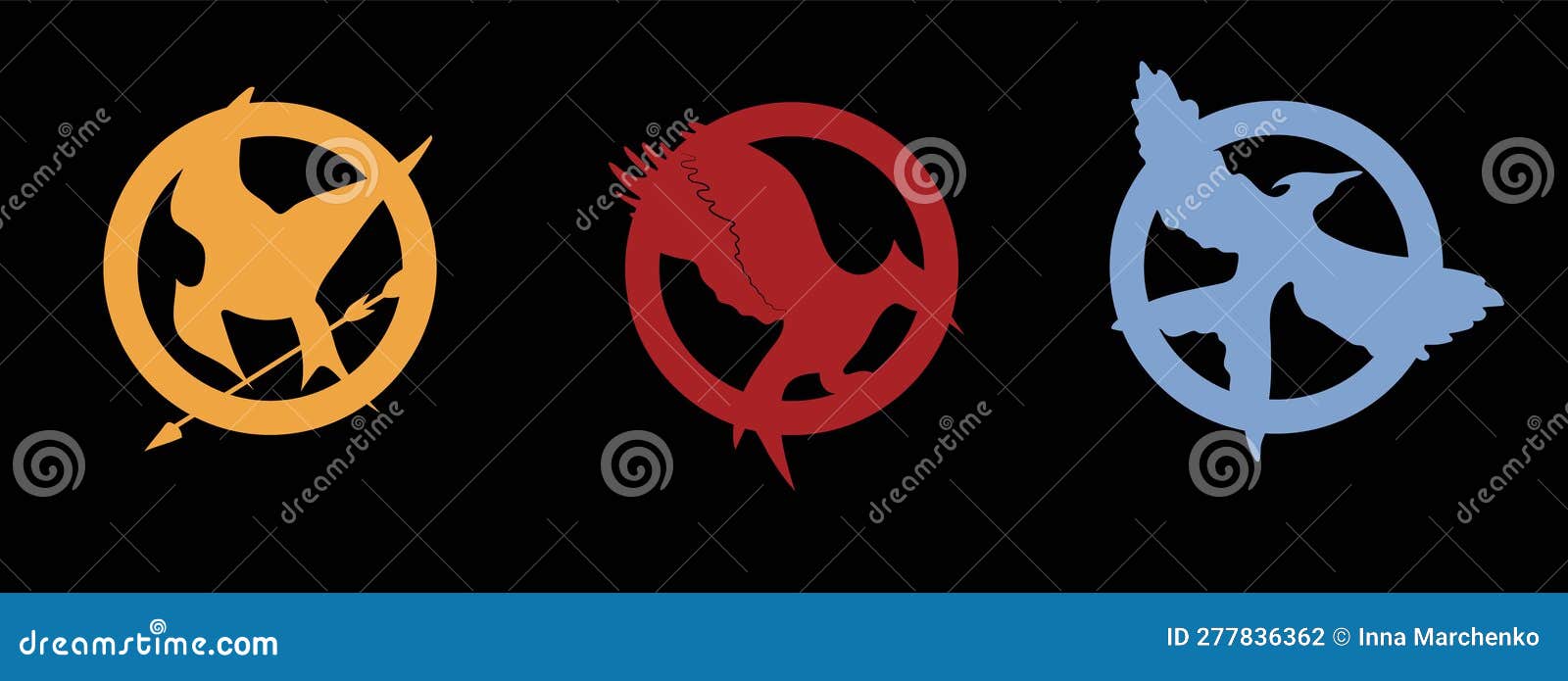 Set of Three Bird Signs Mockingjay. Vector Illustration Stock Vector ...