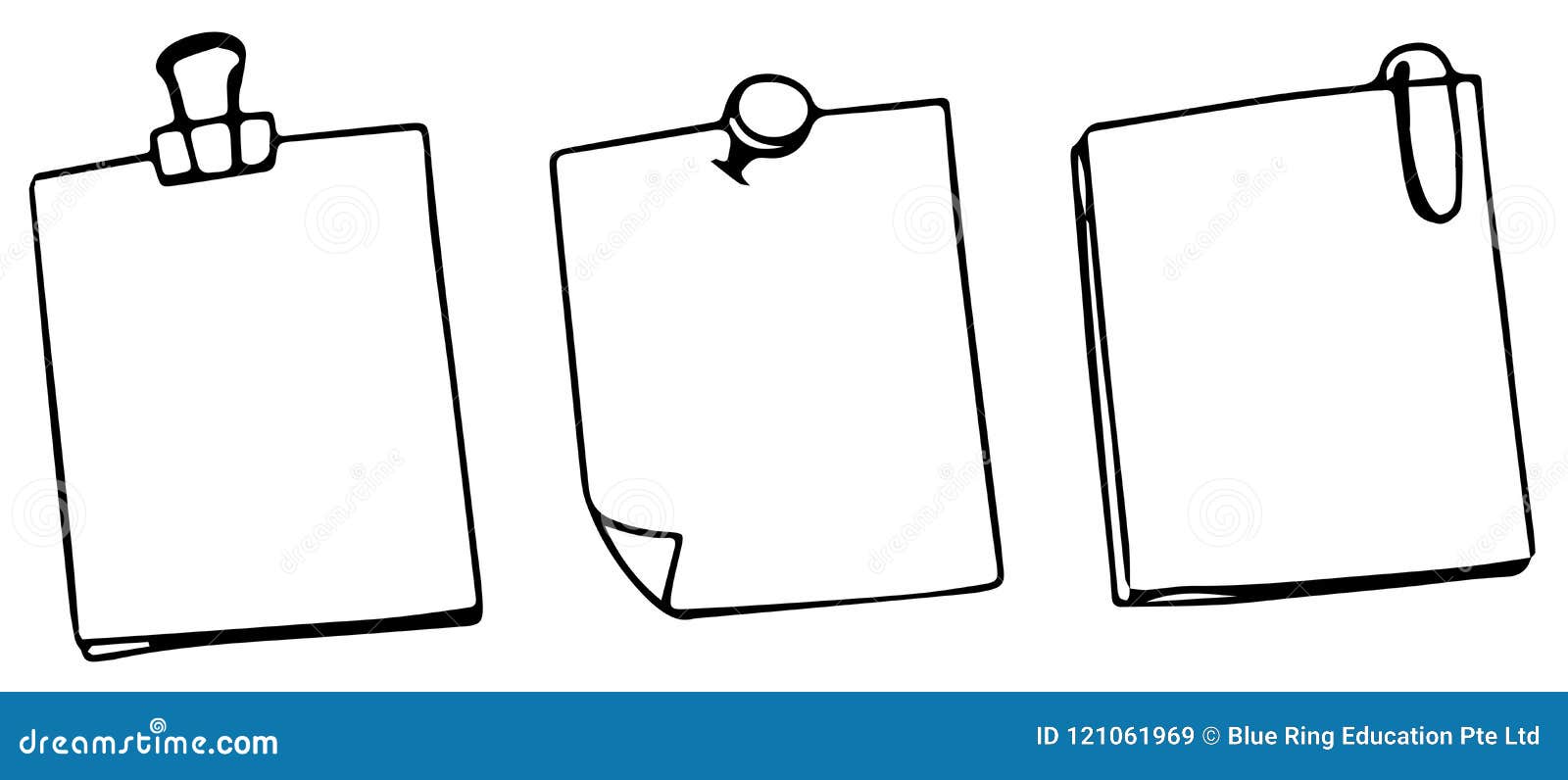 Post It Notes With Push Pin. Realistic Shades Vector Illustration ...