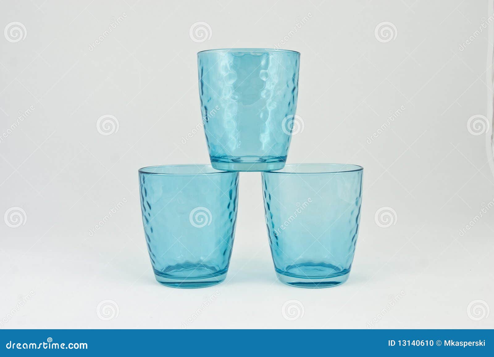 Set of three blue cups stock photo. Image of glass, picnic - 13140610