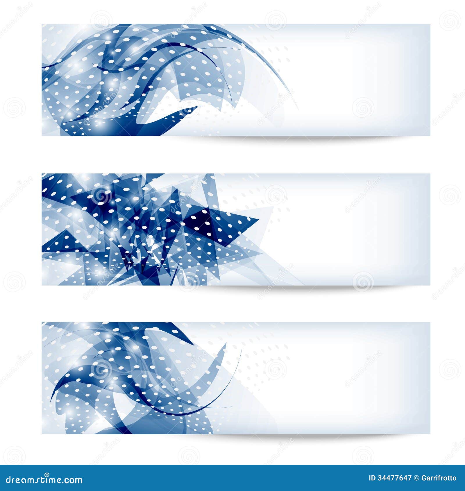 Set Three Blue Vector Banner Stock Illustration - Illustration of ...