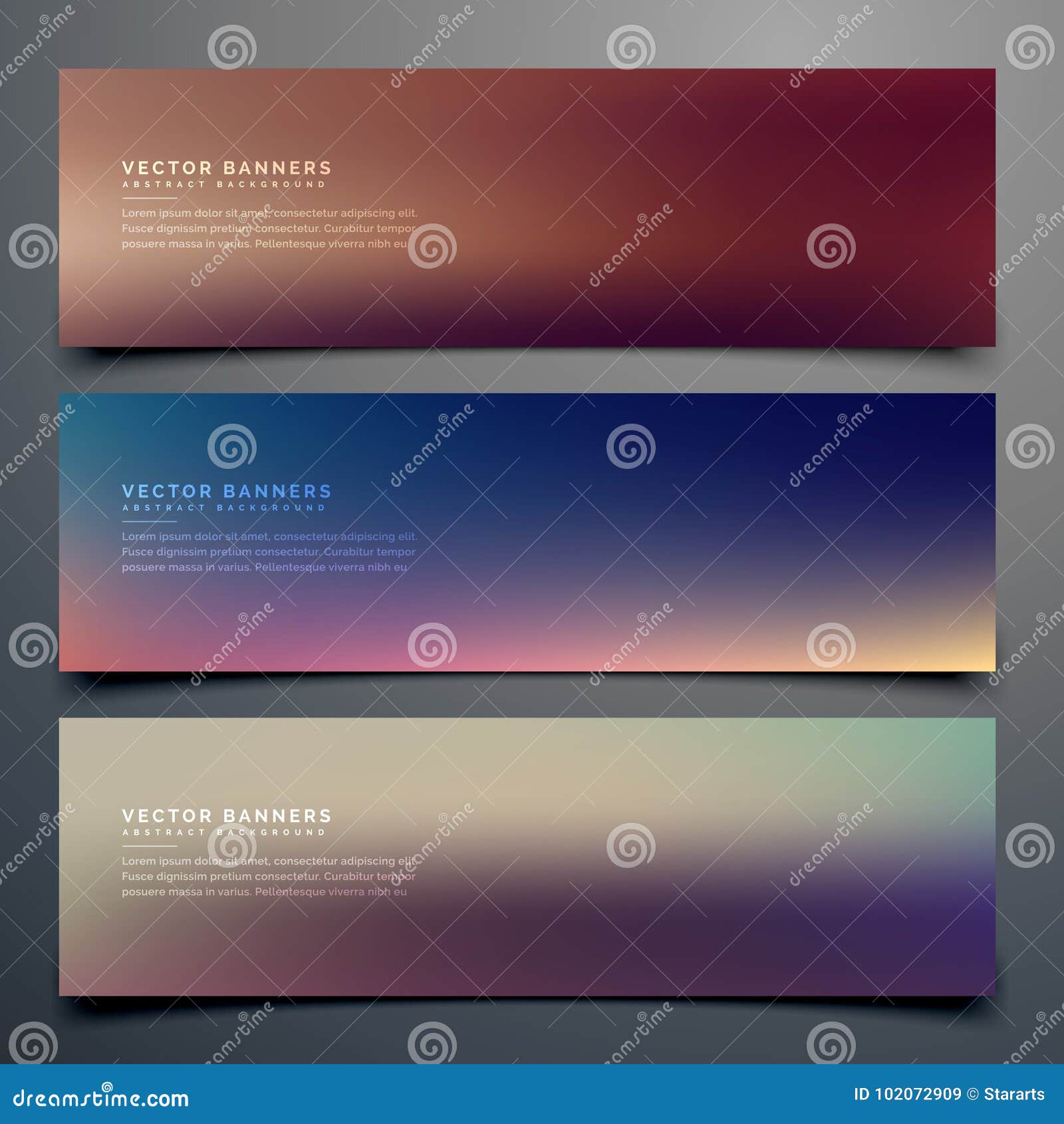 Set of Three Blurred Headers Stock Vector - Illustration of abstract ...