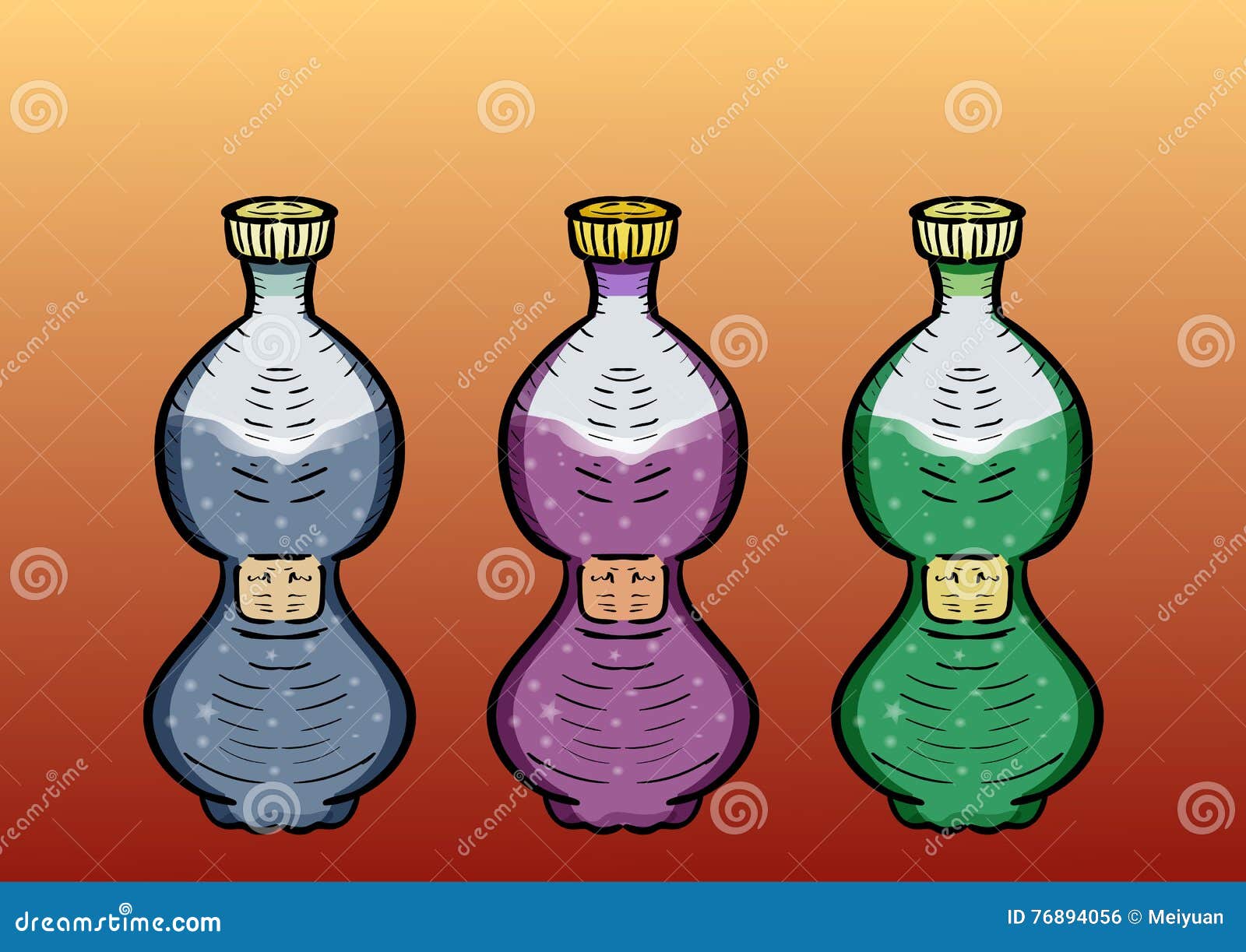 Set. Three Bottles of Drinks. Vector Illustration Stock Vector ...