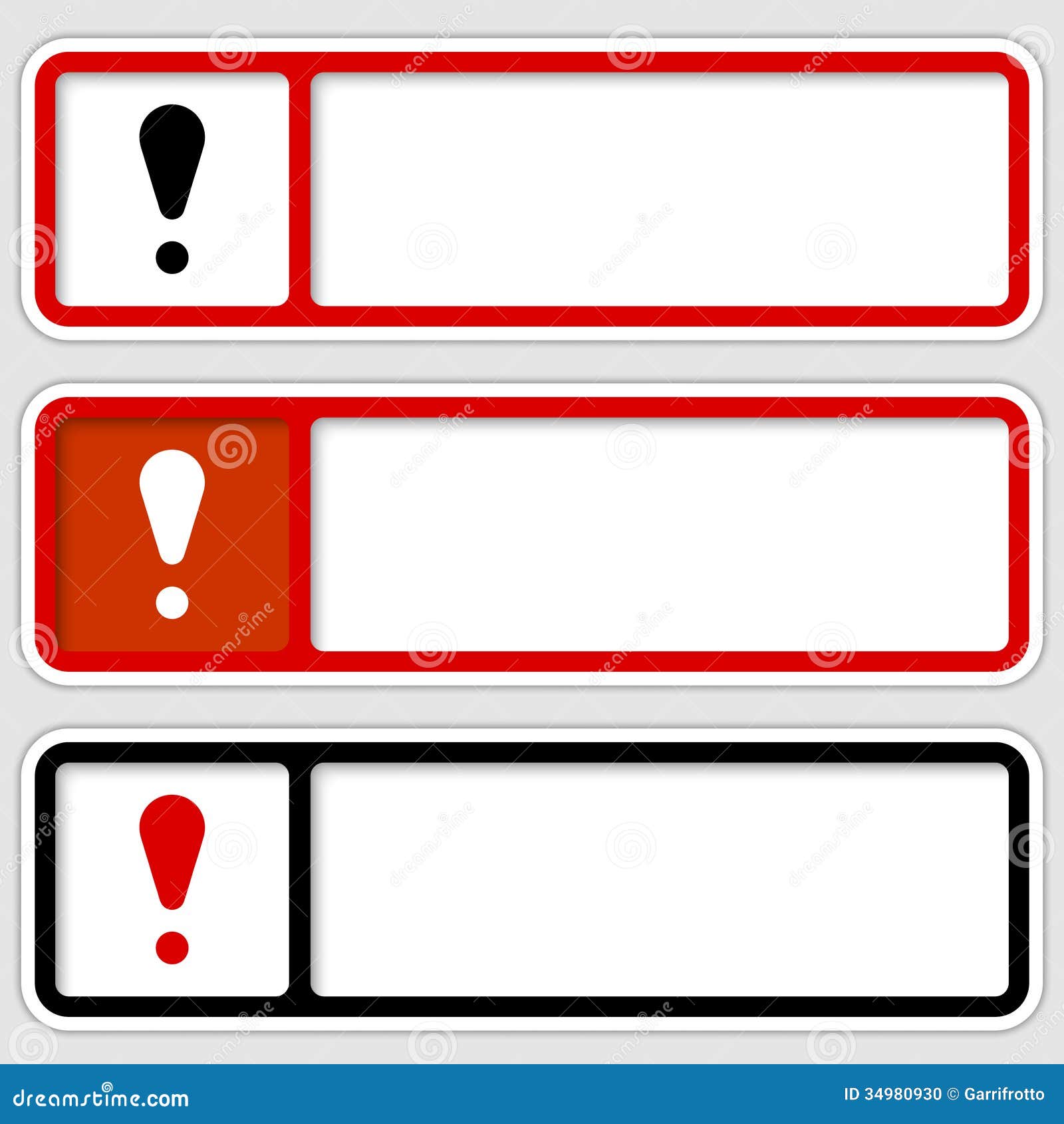 Set of three boxes stock vector. Illustration of card - 34980930