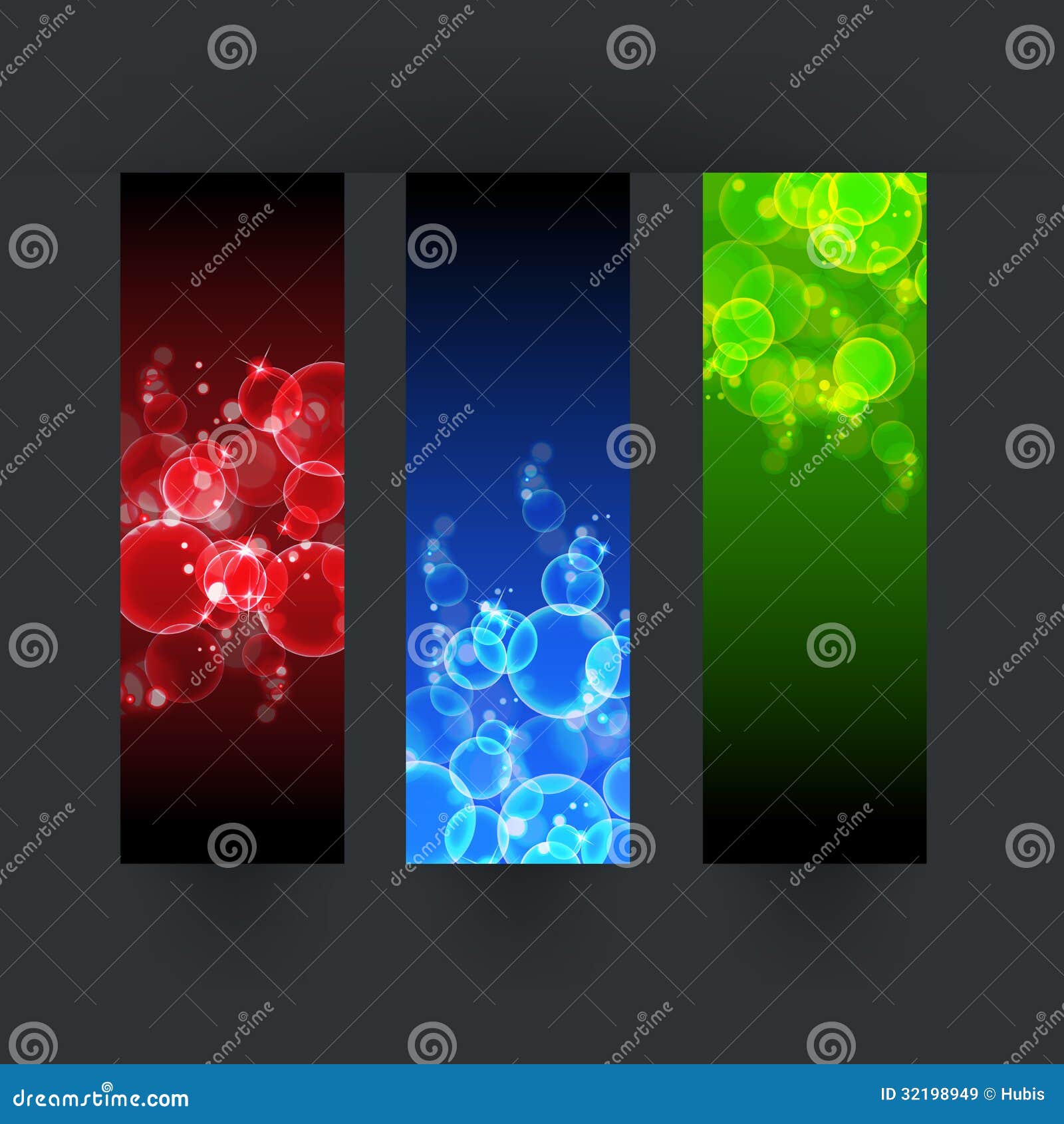 Set of Three Bubbles Banner Stock Vector - Illustration of colorful ...