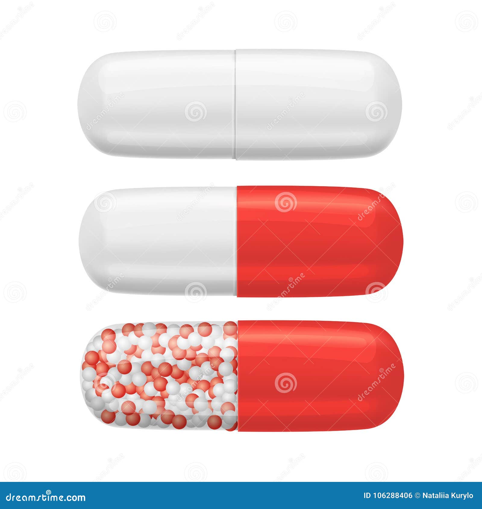 A set of three capsules stock vector. Illustration of science - 106288406