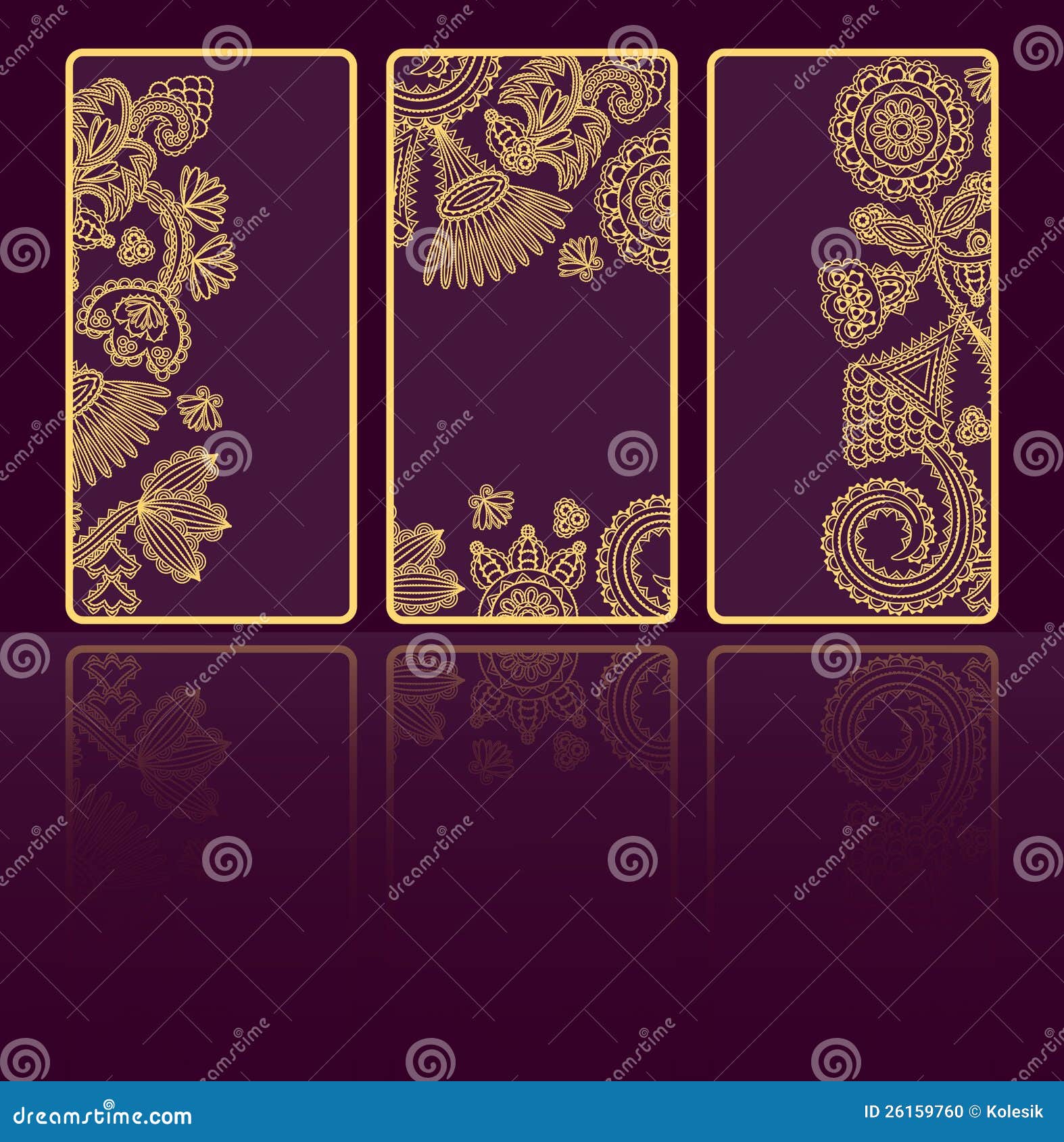 Set of three cards stock vector. Illustration of concept - 26159760