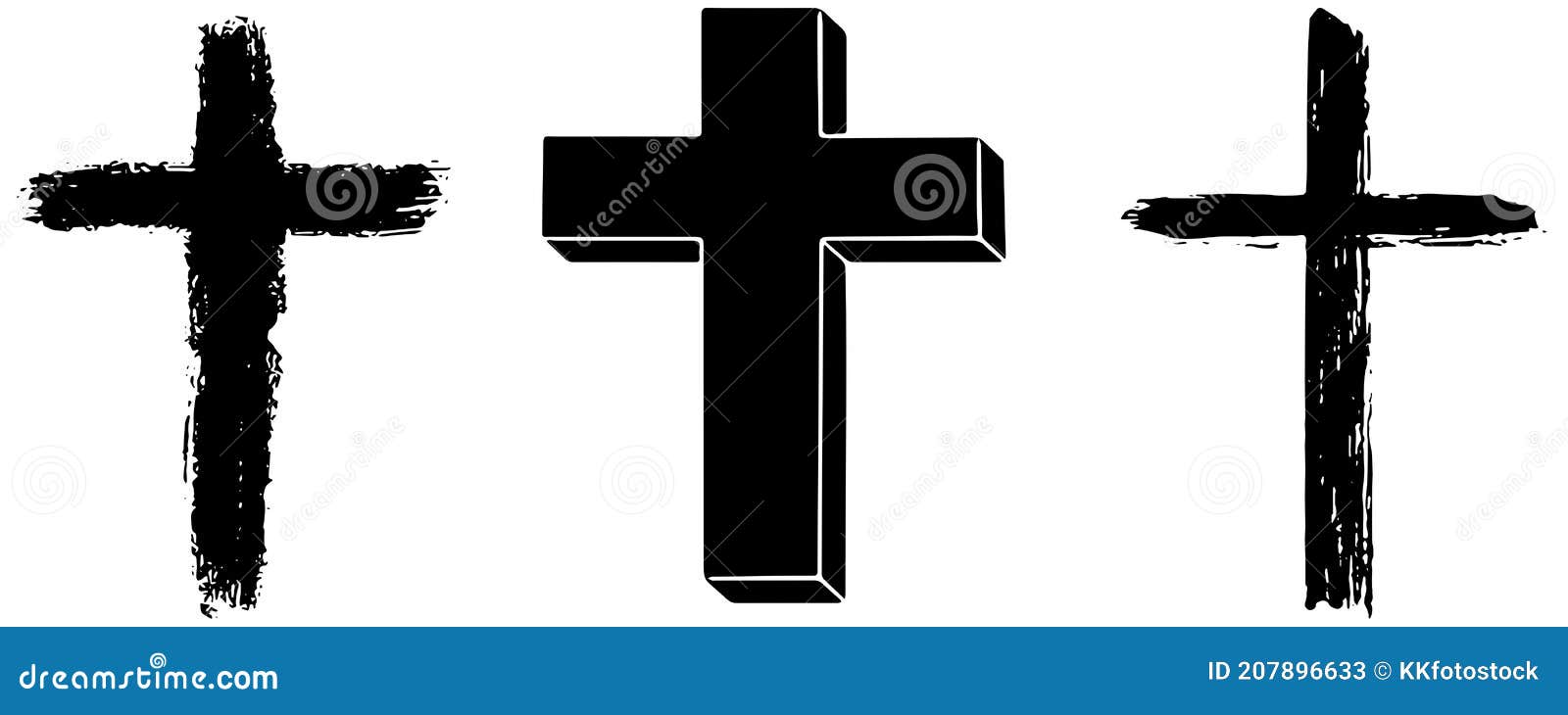 Set of Three Christian Crosses Illustration Stock Vector - Illustration ...