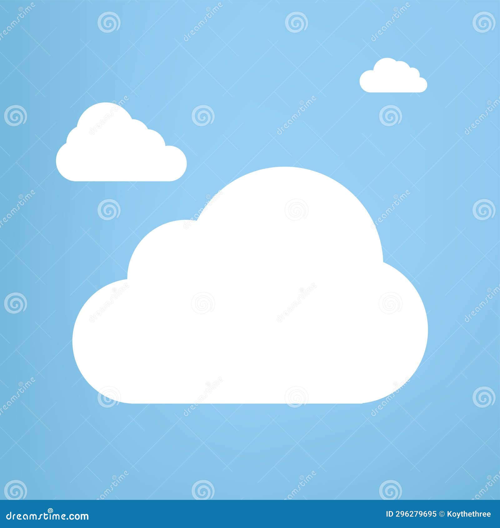 Set of Three Clouds Collection in Flat Design Styles, Cloud Concepts ...