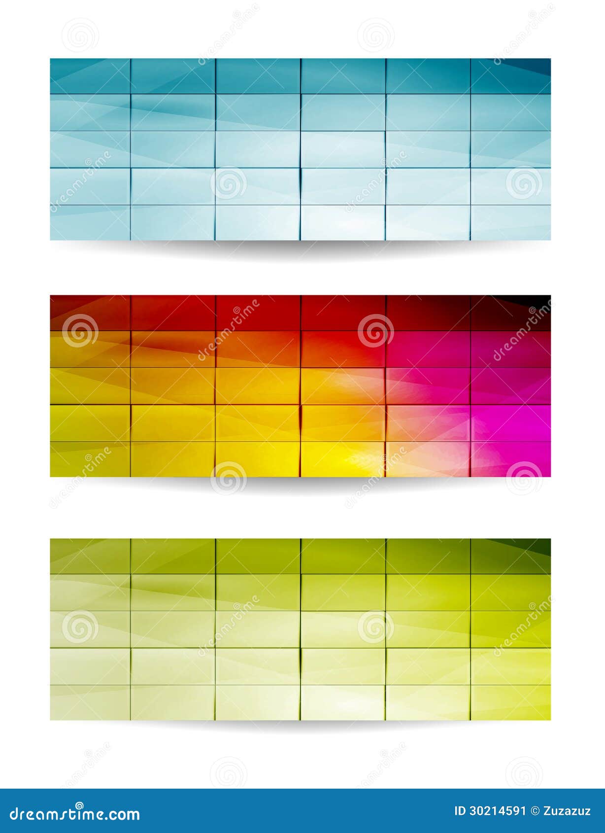Set of three color banner stock vector. Illustration of modern - 30214591