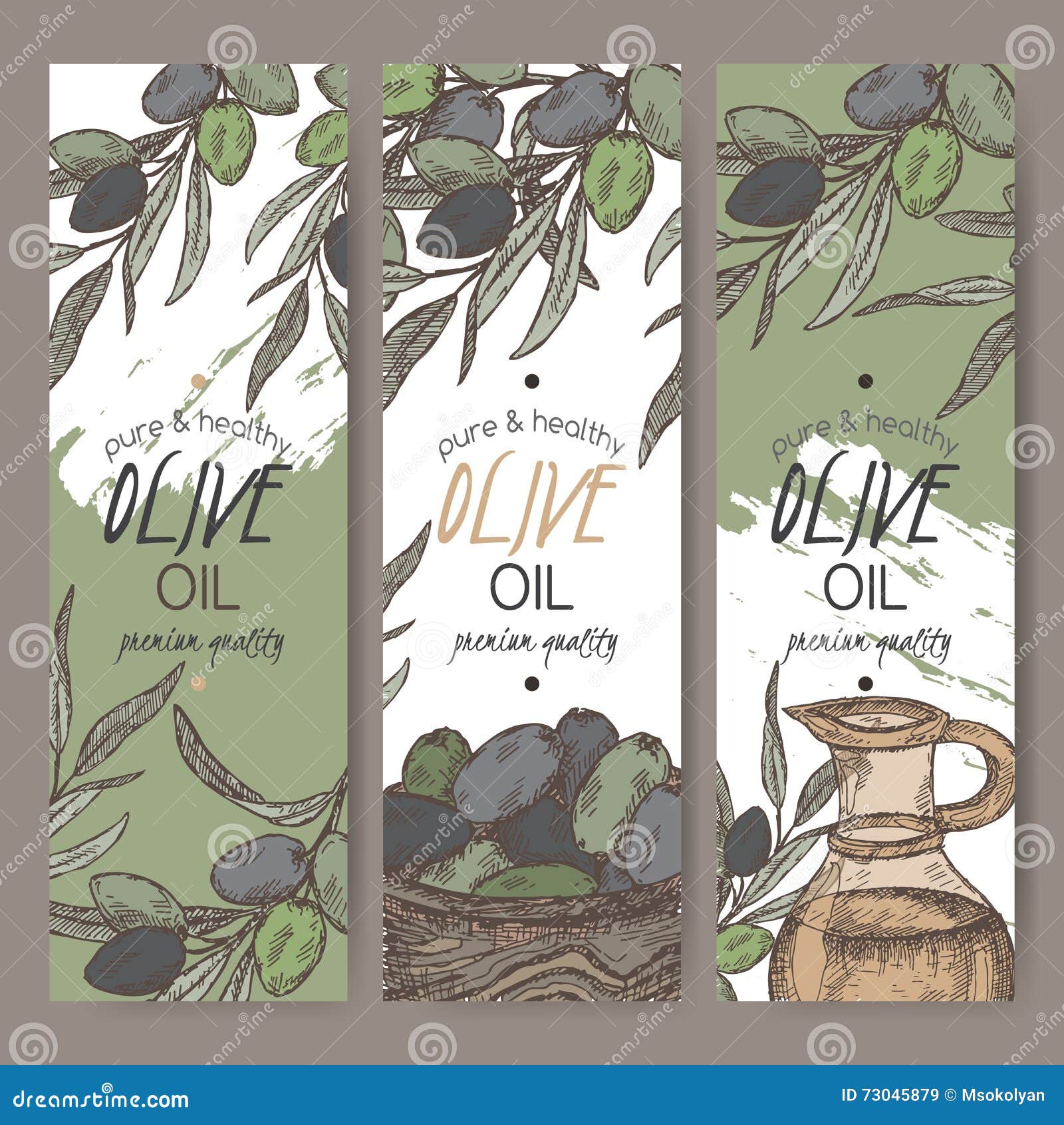 Set Of Vector Olive Seamless Pattern, Labels, Stickers. | CartoonDealer ...