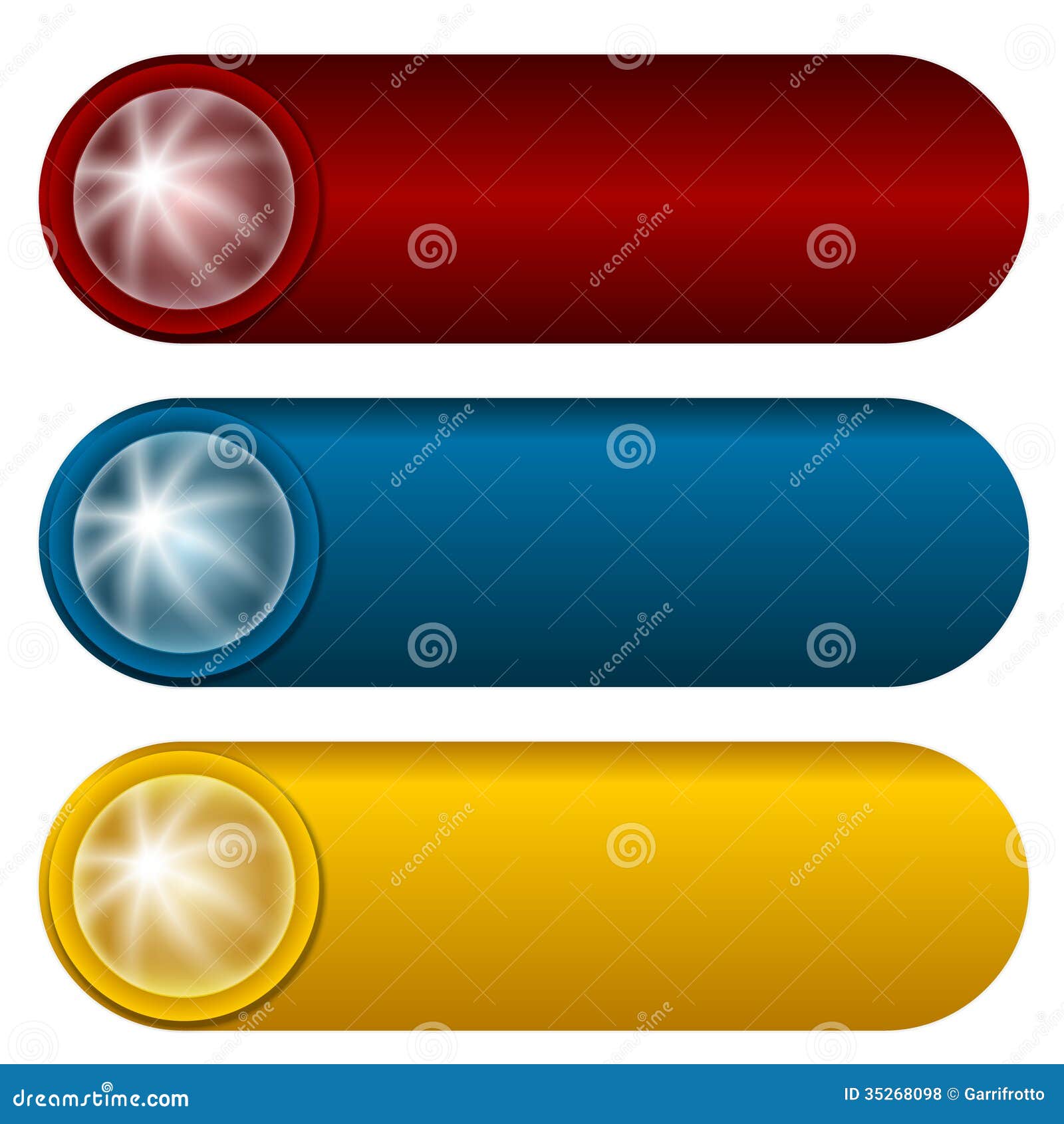 Set of Three Colorful Buttons Stock Vector - Illustration of modern ...