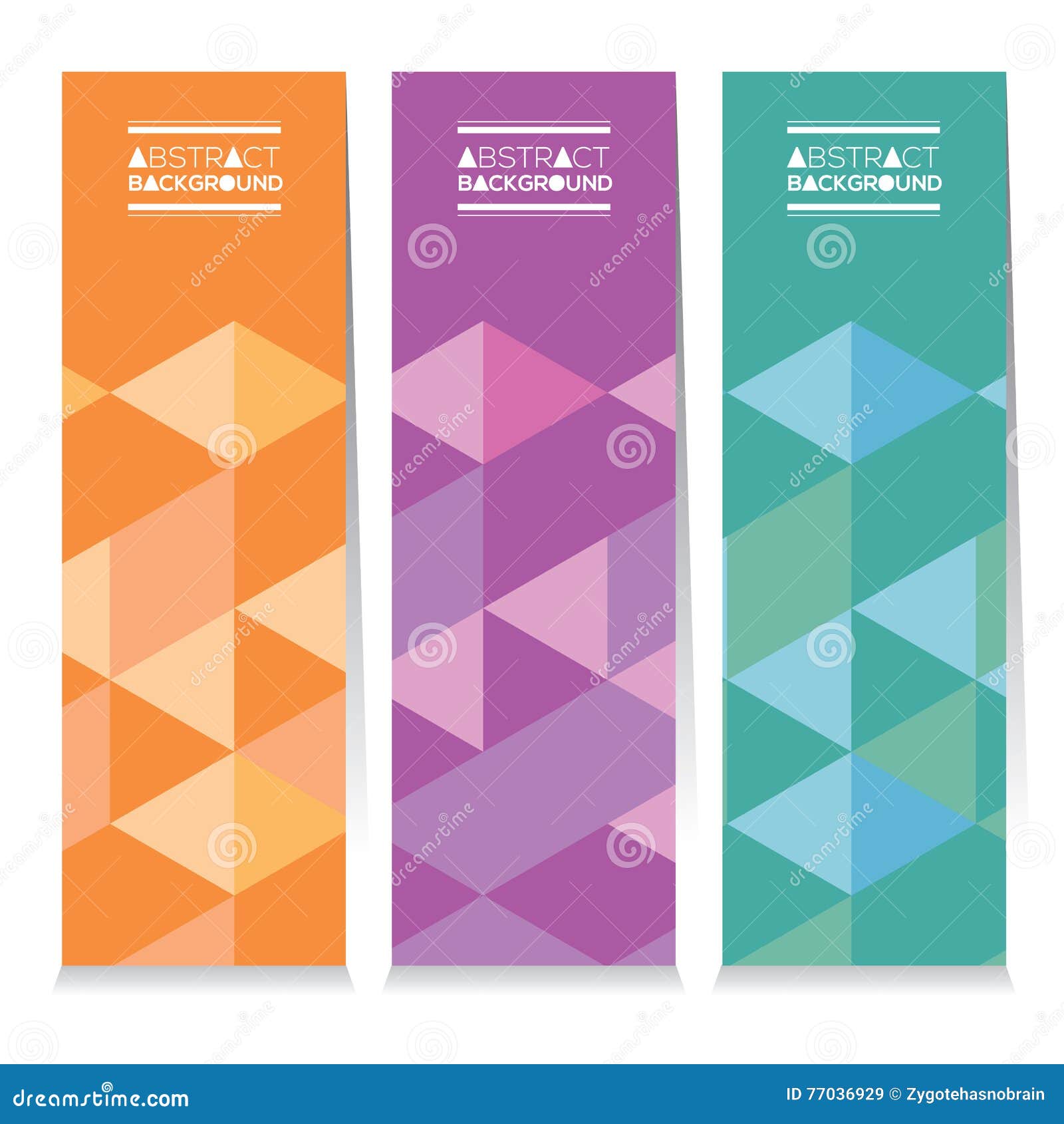 Set of Three Colorful Geometric Vertical Banners Stock Vector ...