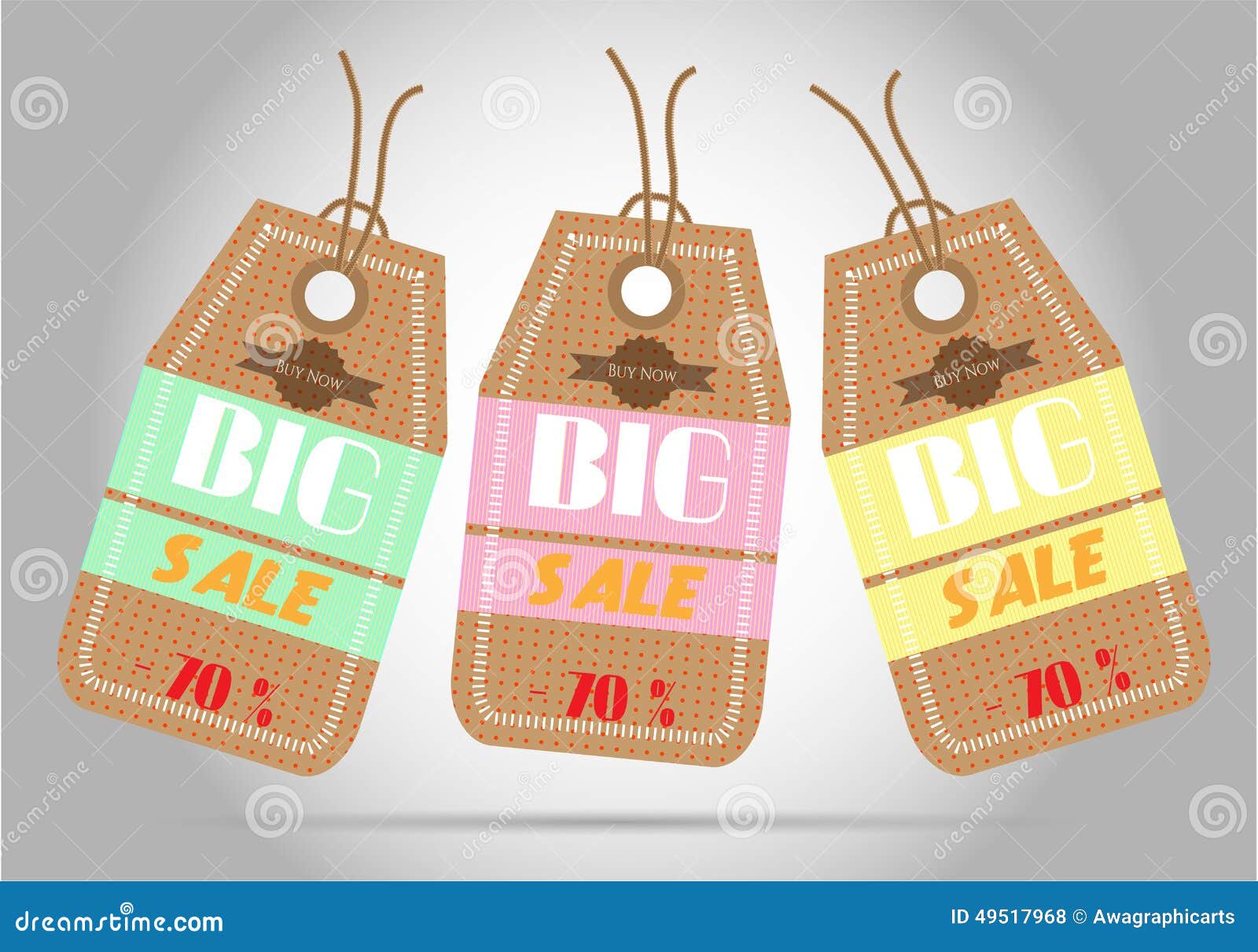 Set of Three Colorful, Romantic, Hanging Stickers Stock Vector ...