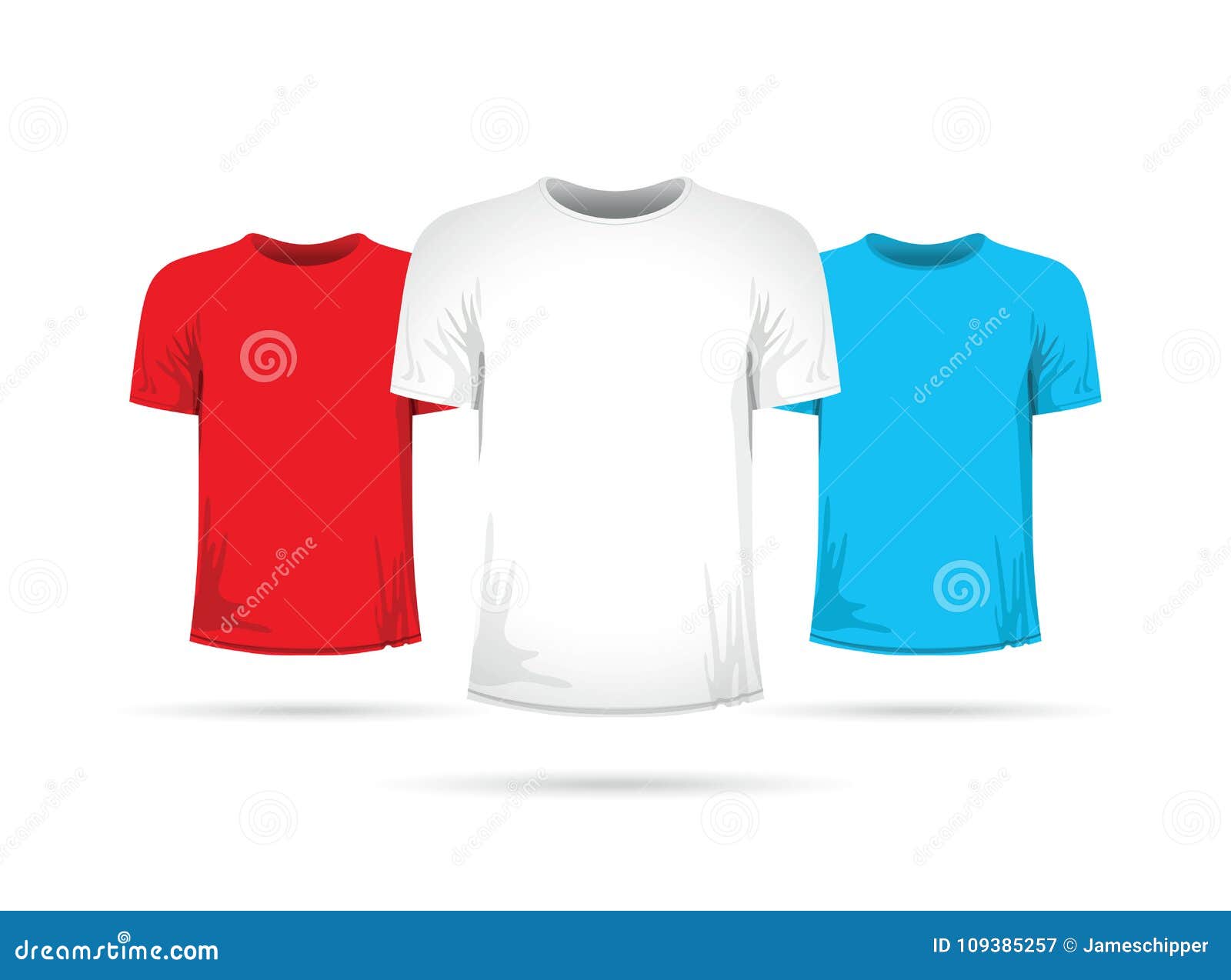 A set of three t-shirt stock vector. Illustration of sport - 109385257