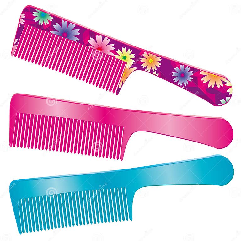 A set of three combs stock vector. Illustration of element - 13568060