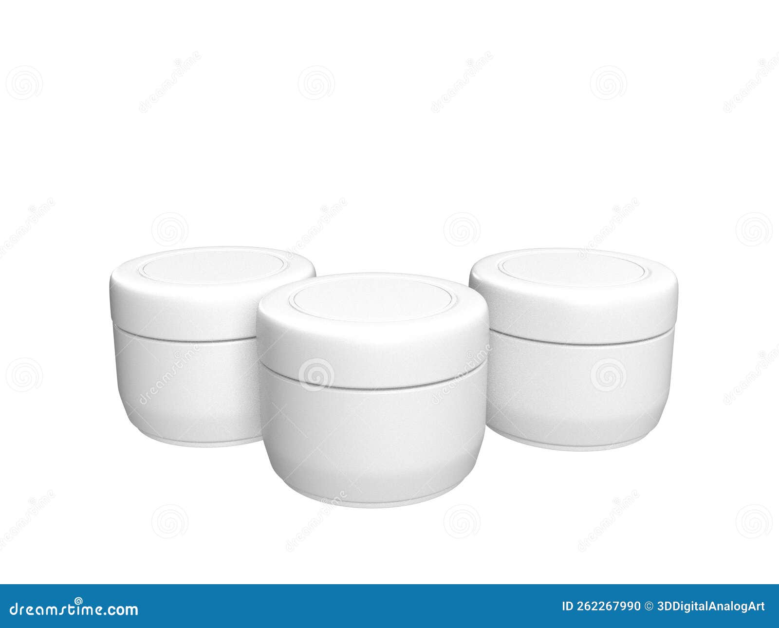 3D Illustration - Set of Empty and Blank Cream Jars - Three Jars Stock ...