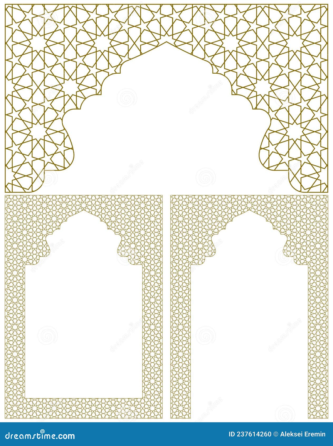 A Set of Three Design Elements. Two Frames and an Arch Stock Vector ...