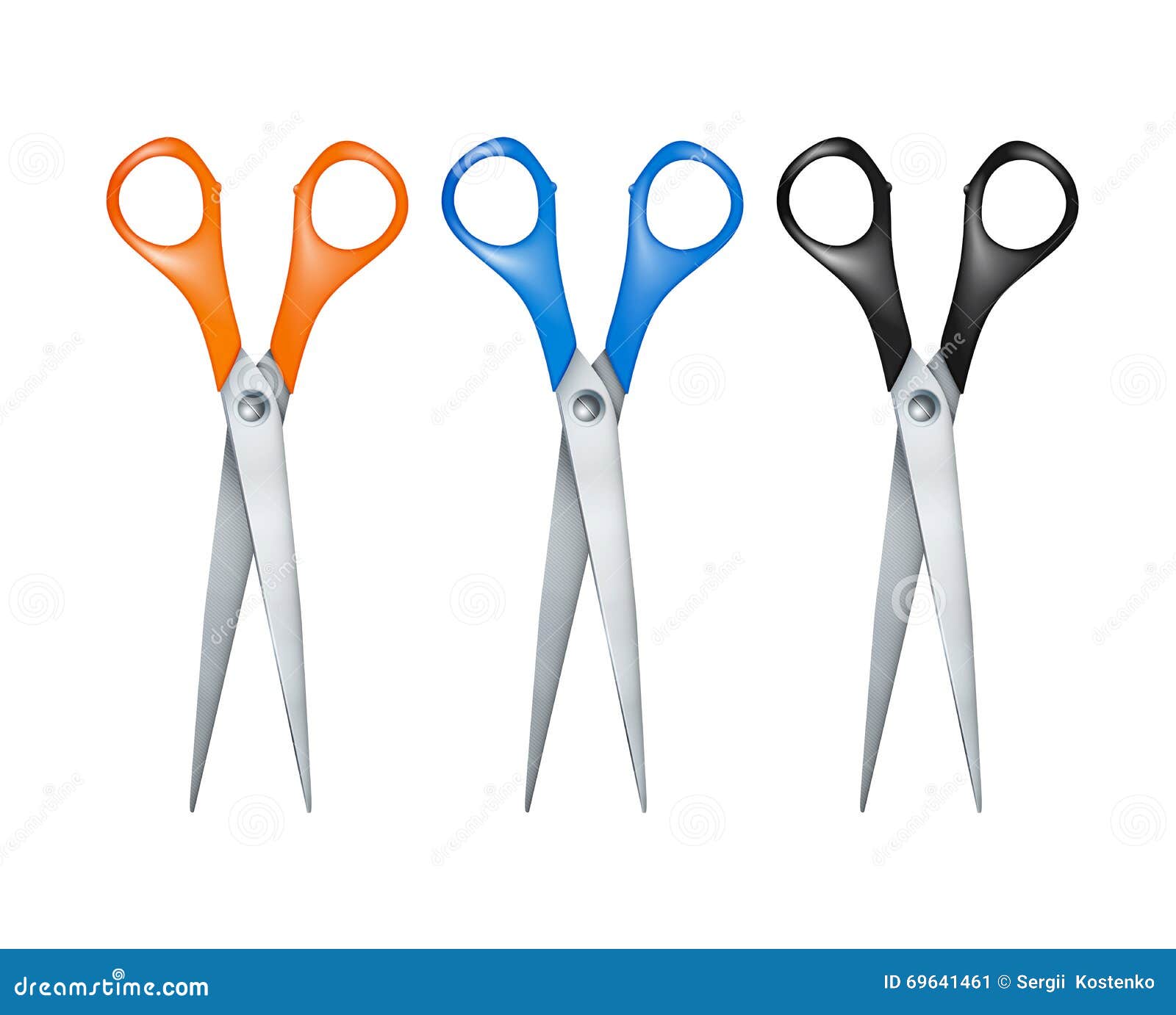 Set of Three Different Color Scissors Stock Vector - Illustration of ...