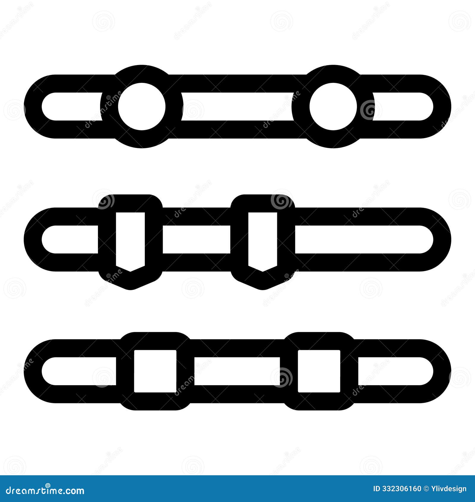 Set of Three Different Loading Bars with Different Stages of Completion ...