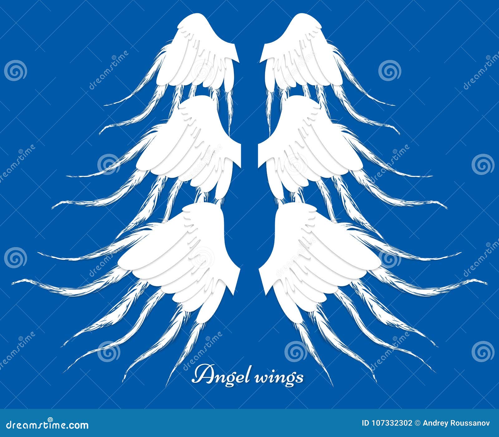 Set of Three Different Wings. Collection of Elements Stock Illustration ...