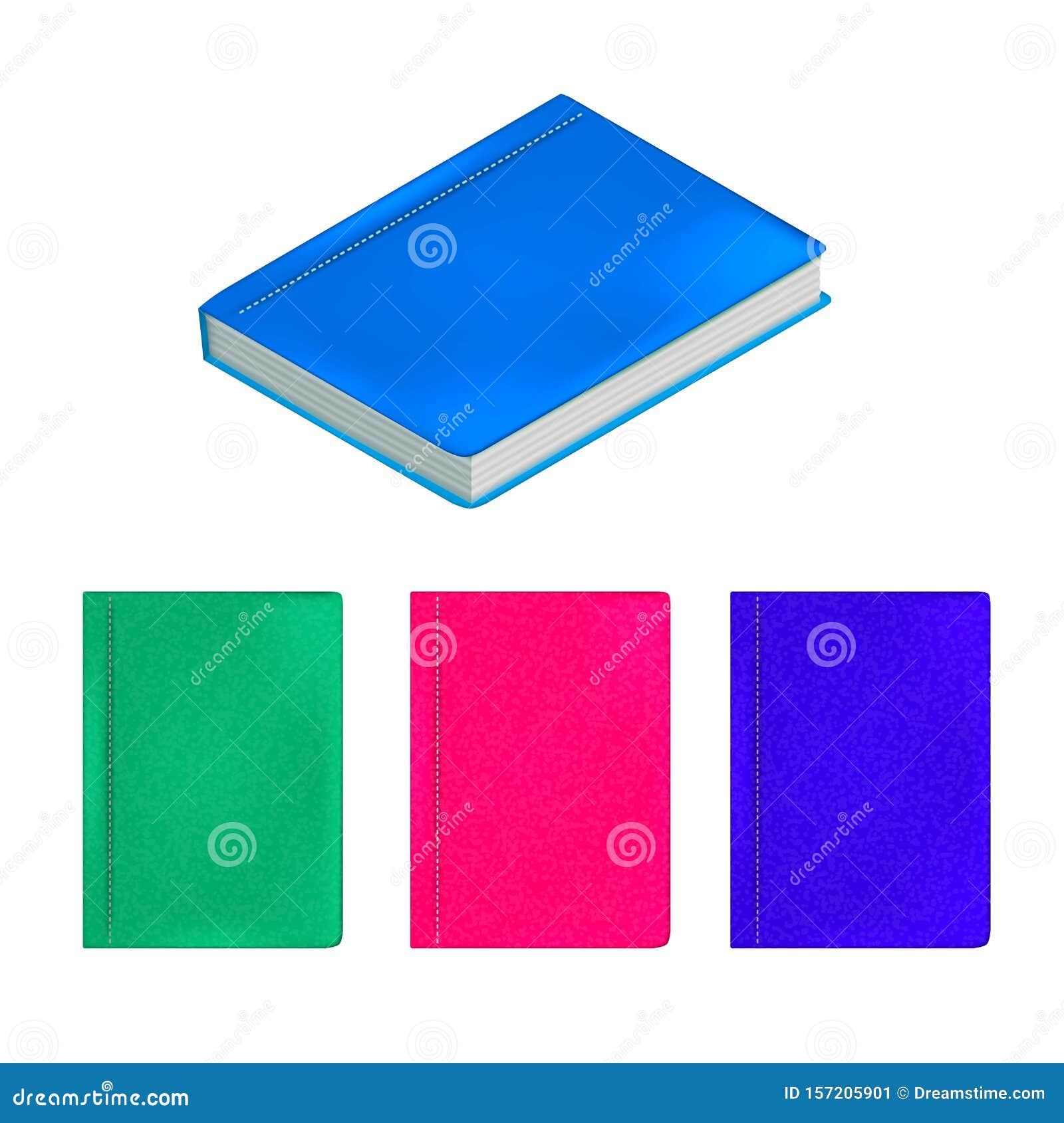 Set of Three Dimensional Book Stock Vector - Illustration of cover ...