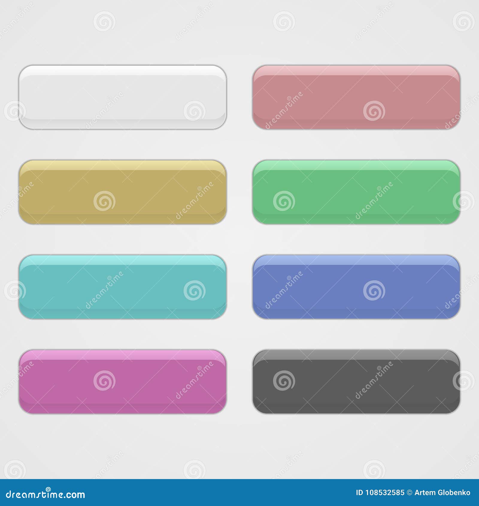 Set of Three-dimensional Buttons. Color Buttons. Stock Vector - Illustration of colorful ...