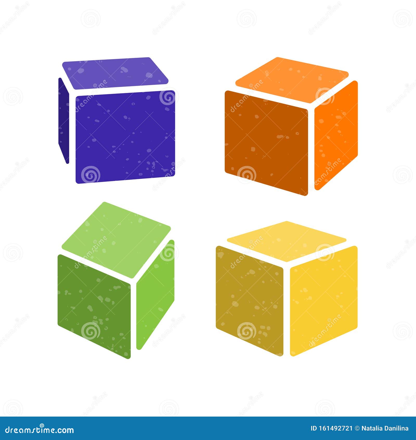 Cube Perspective Grid Three-dimensional. Vector Isometric Solid Shapes ...