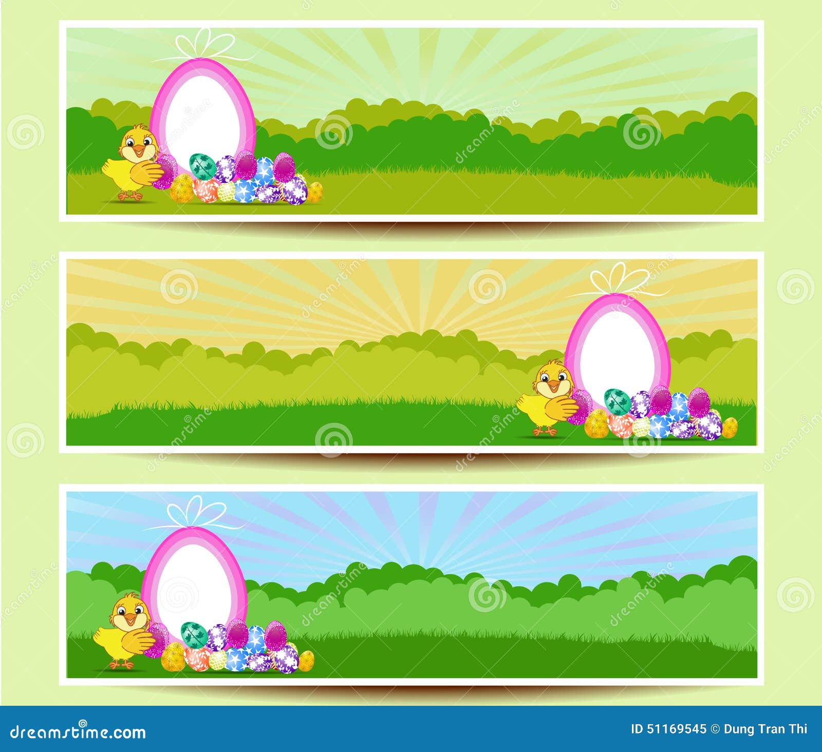 Set of Three Easter Banners Stock Vector - Illustration of gift, nature ...