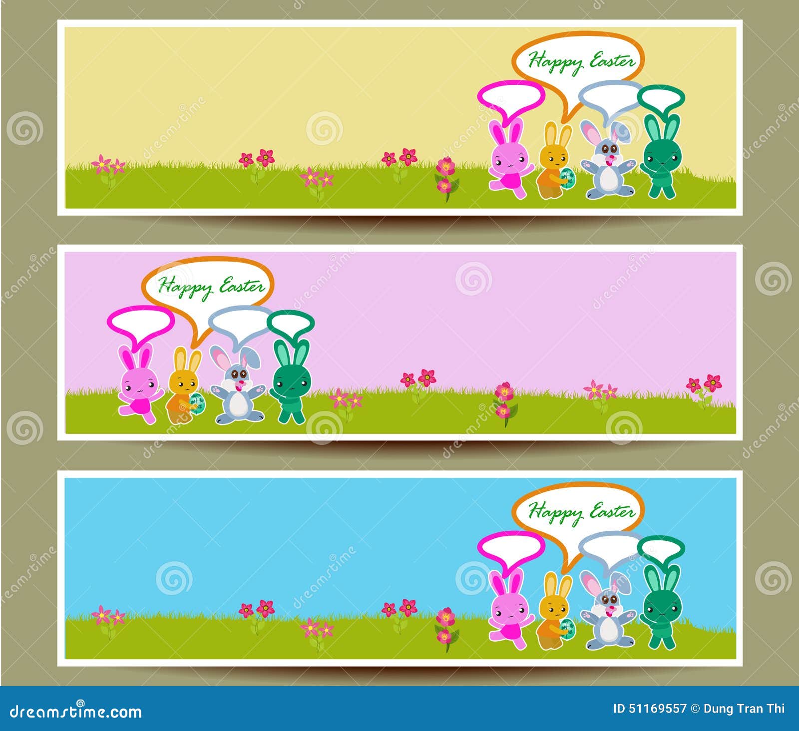 Set of Three Easter Banners Stock Vector - Illustration of easter ...