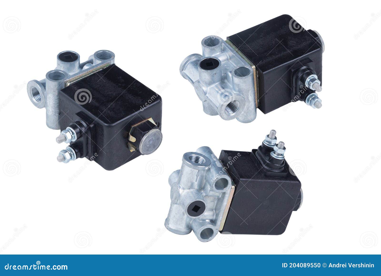 Set of Three Electromagnetic Valves for Locking Car Wheels on an ...