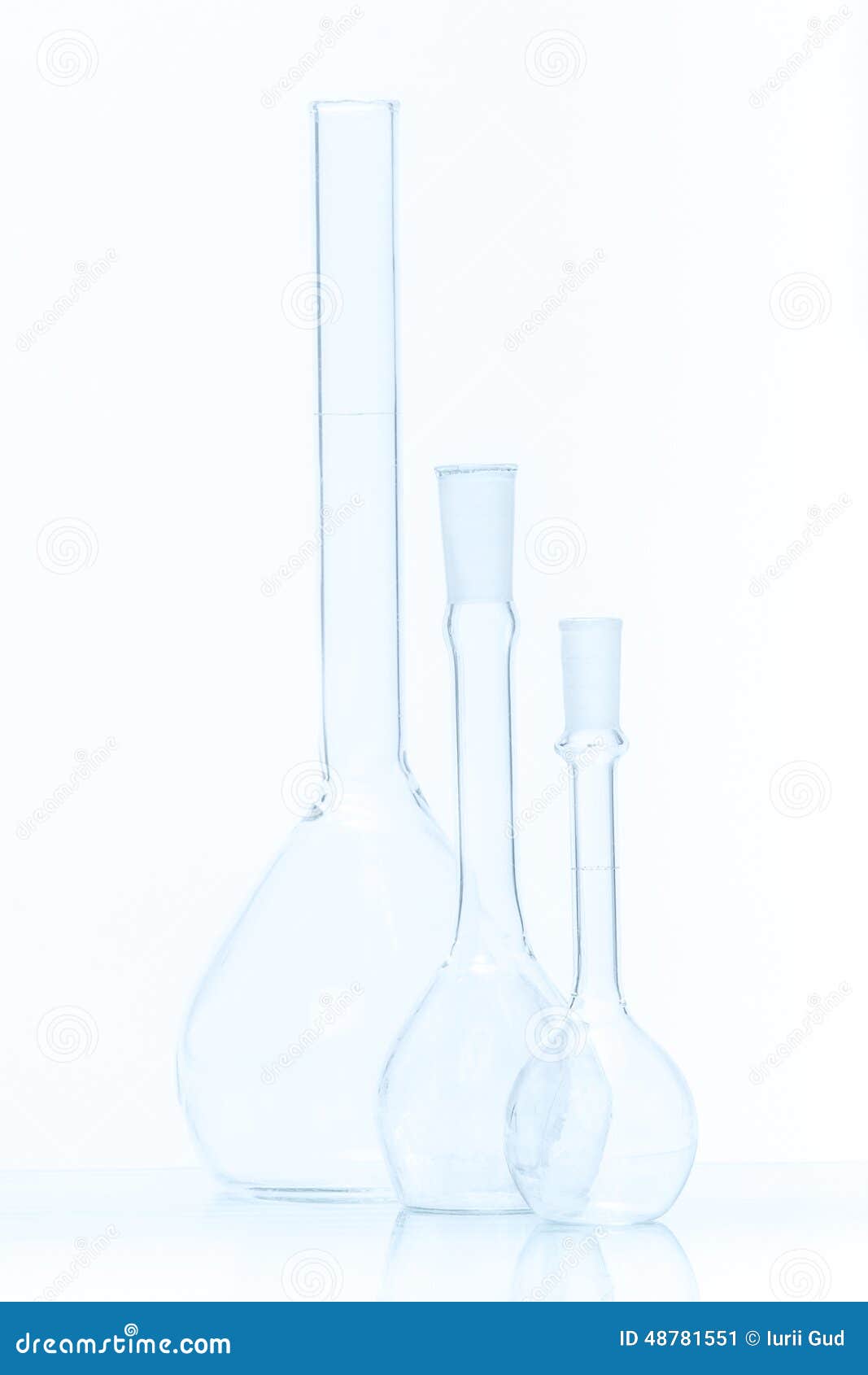 Set of Three Empty Flat-bottomed Flasks of Different Capacity for ...