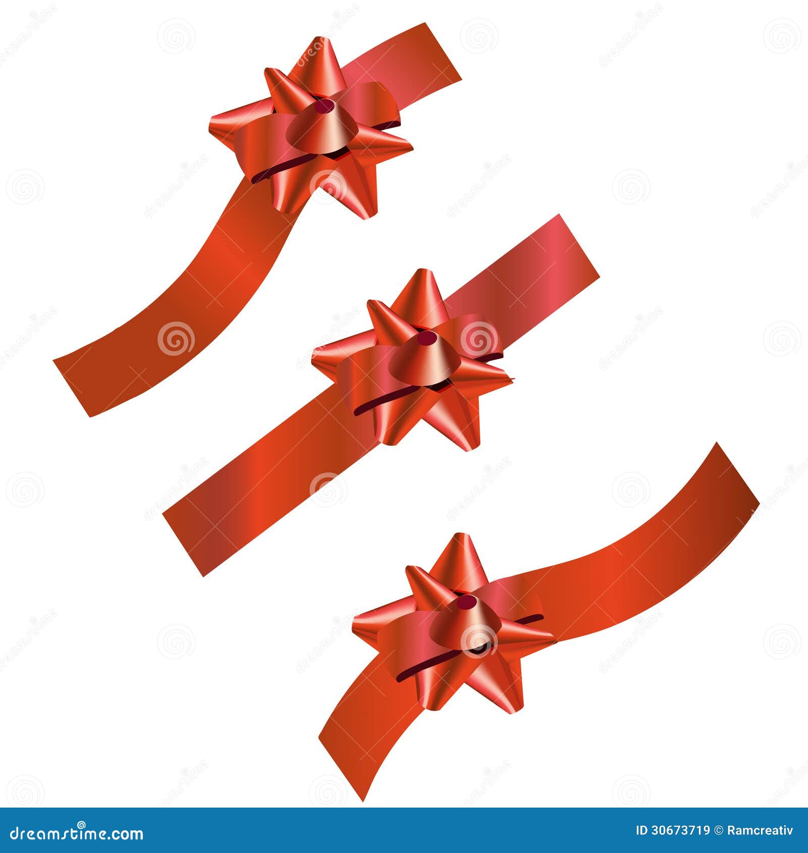 Set of Three Festive Ribbons Stock Image - Image of design, decoration ...