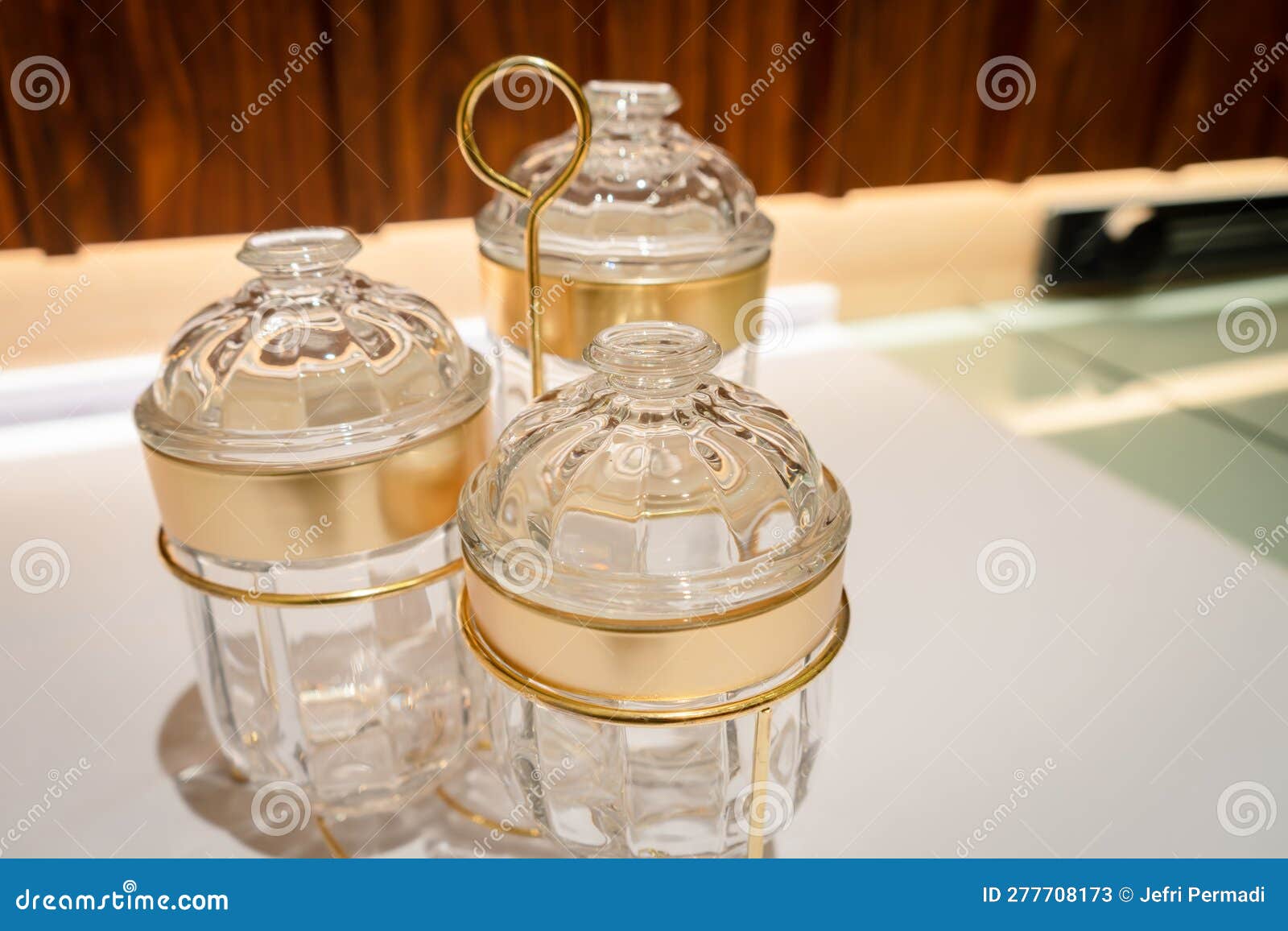 Set of Three Gold-Decorated Jars: Elegant and Versatile Storage ...
