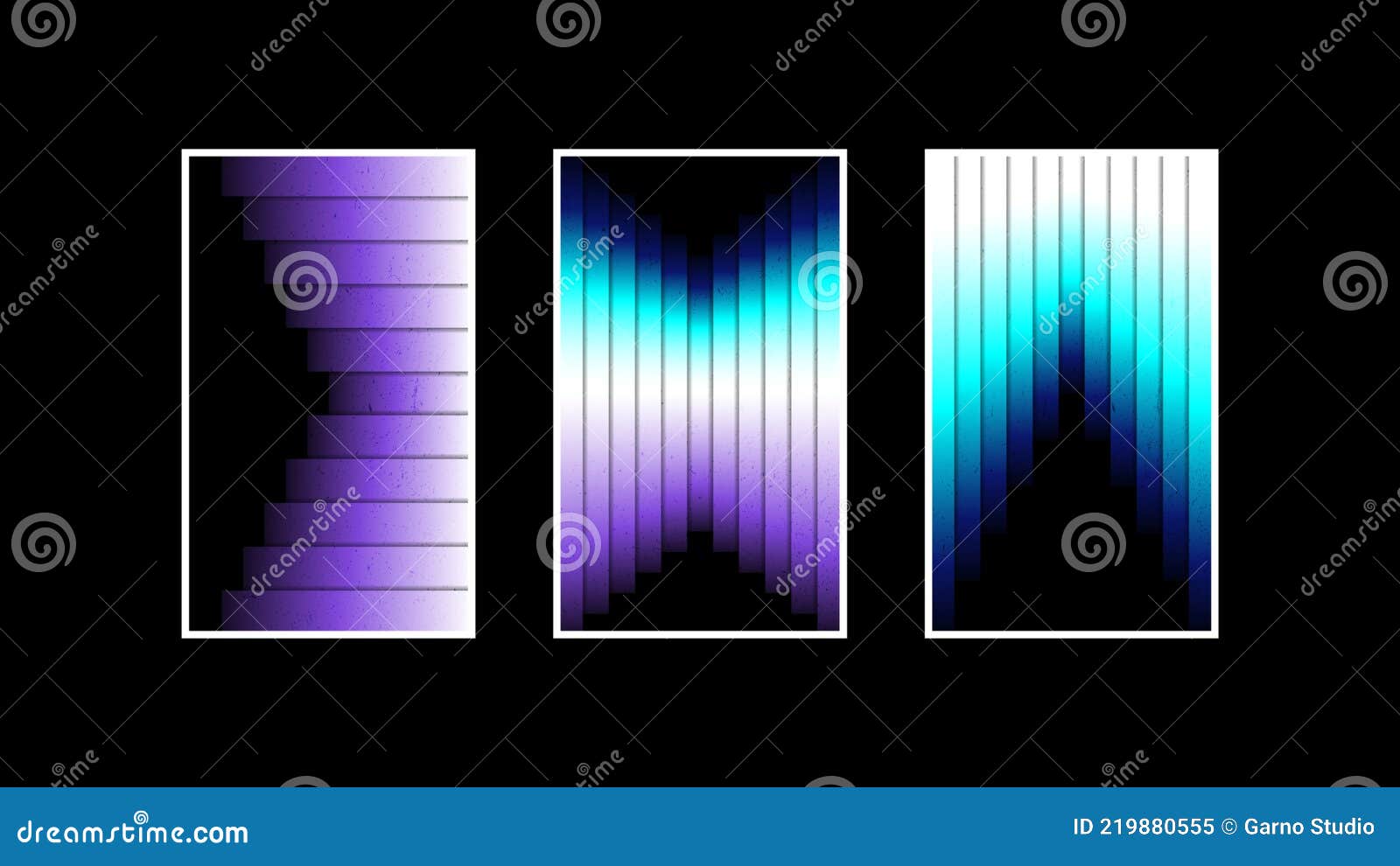 Set of Three Gradient Striped Banner Templates Stock Vector ...