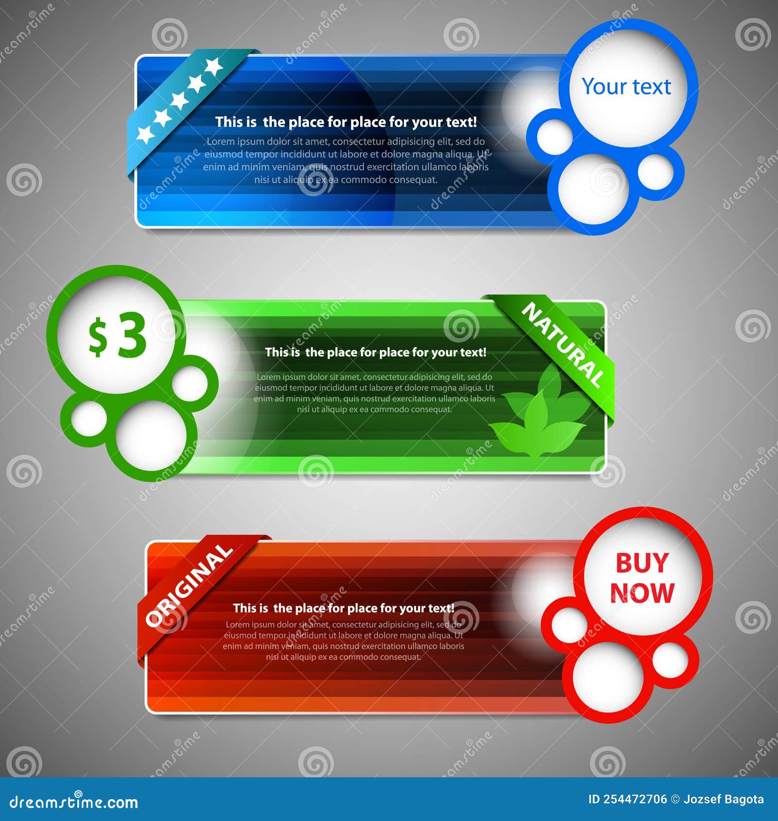 Set of Three Header Designs Stock Vector - Illustration of file ...