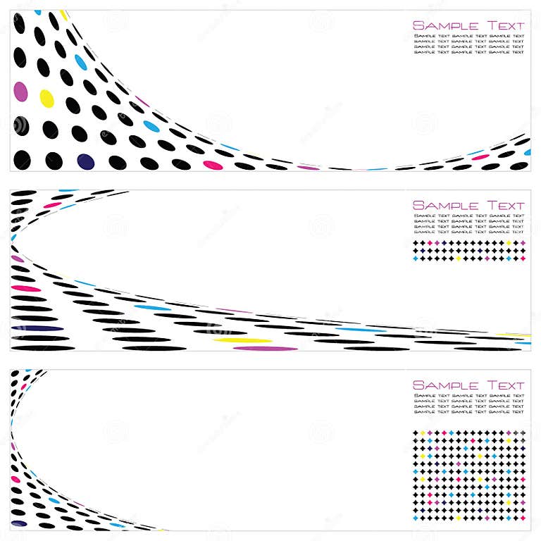 Set of Three High Quality Templates Stock Illustration - Illustration ...