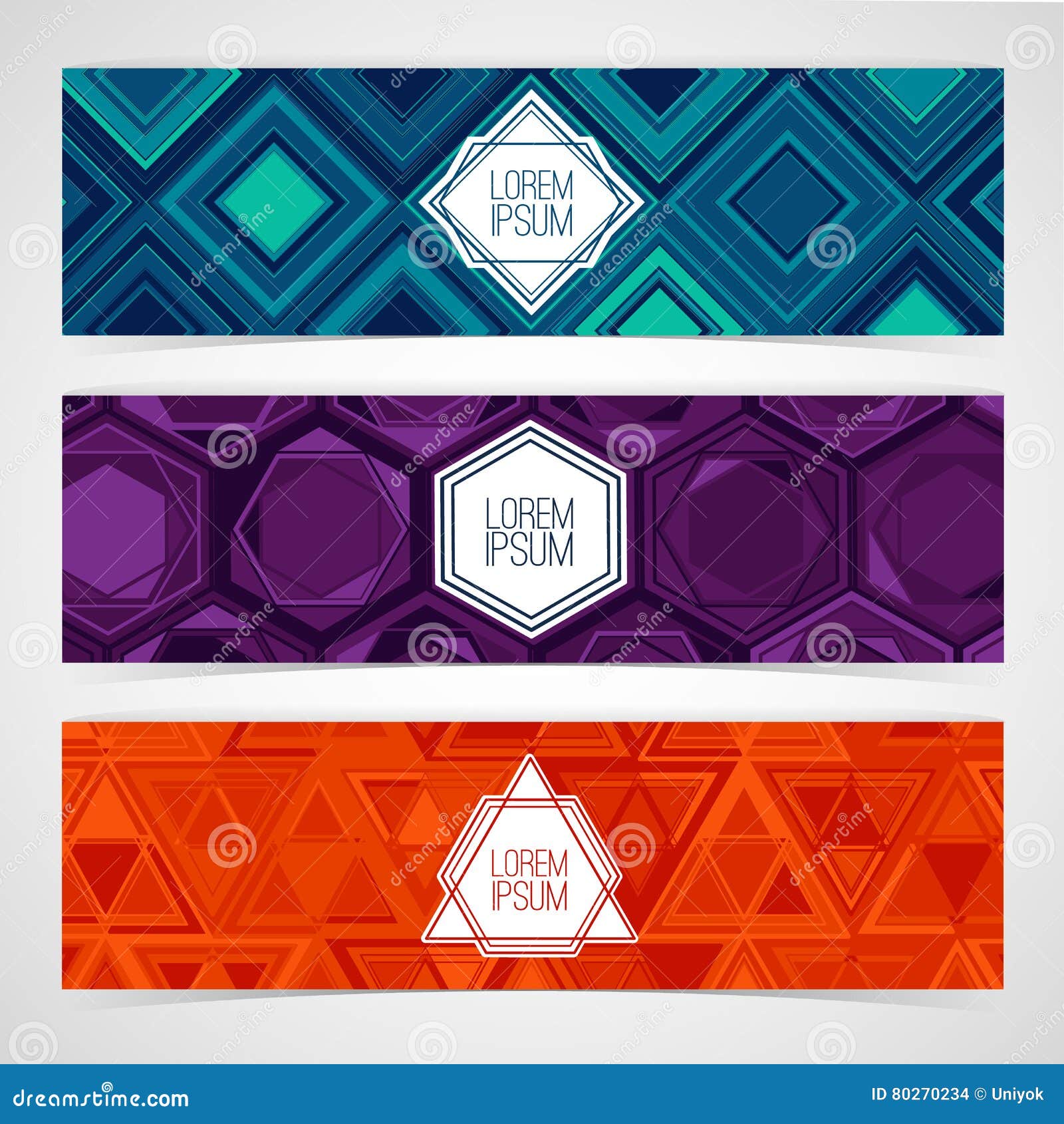 Set Three Horizontal Banner Template. Template Design with Modern ...