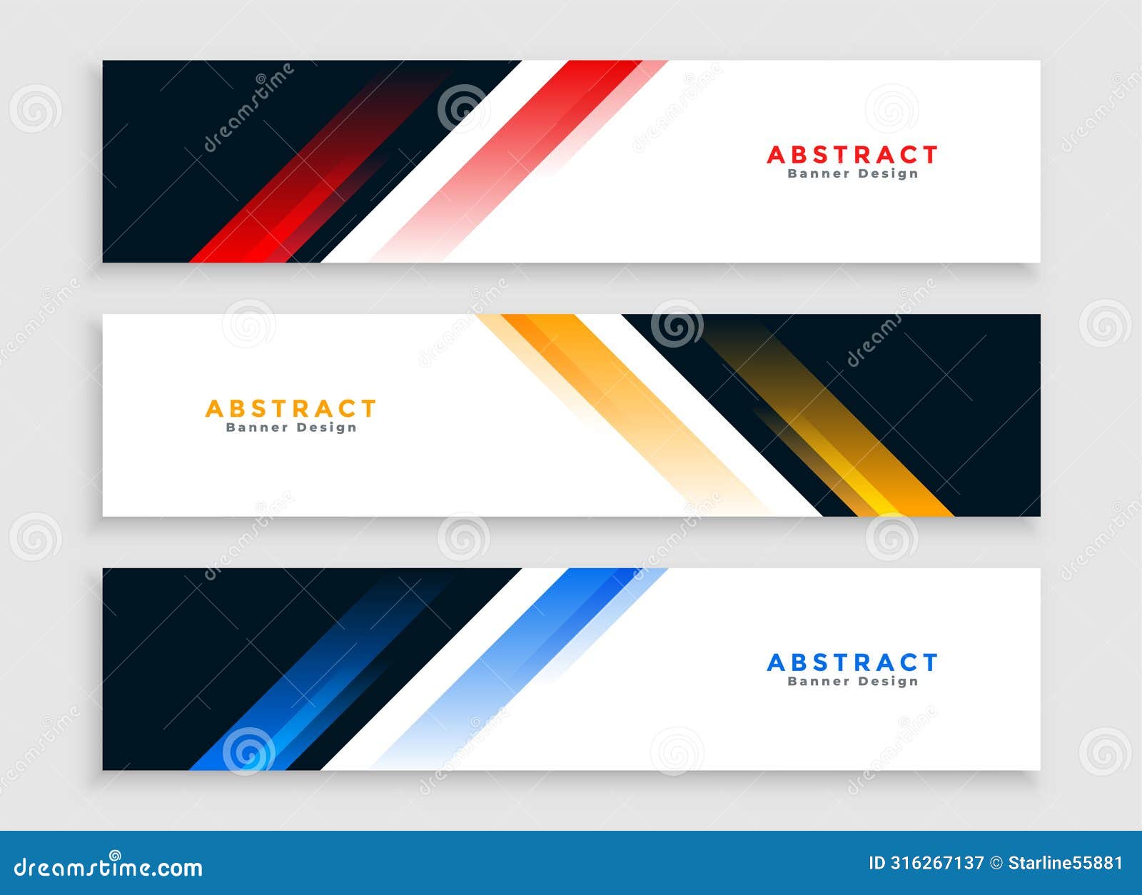 Set of Three Horizontal Web Banners Header for Website Promotion Stock ...