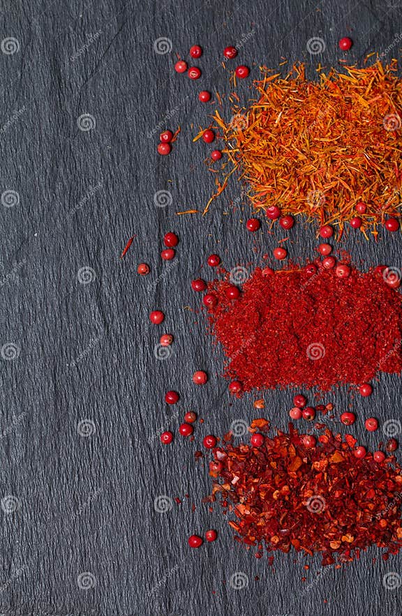 Set of Three Hot Red Spices Stock Image - Image of closeup, collection ...