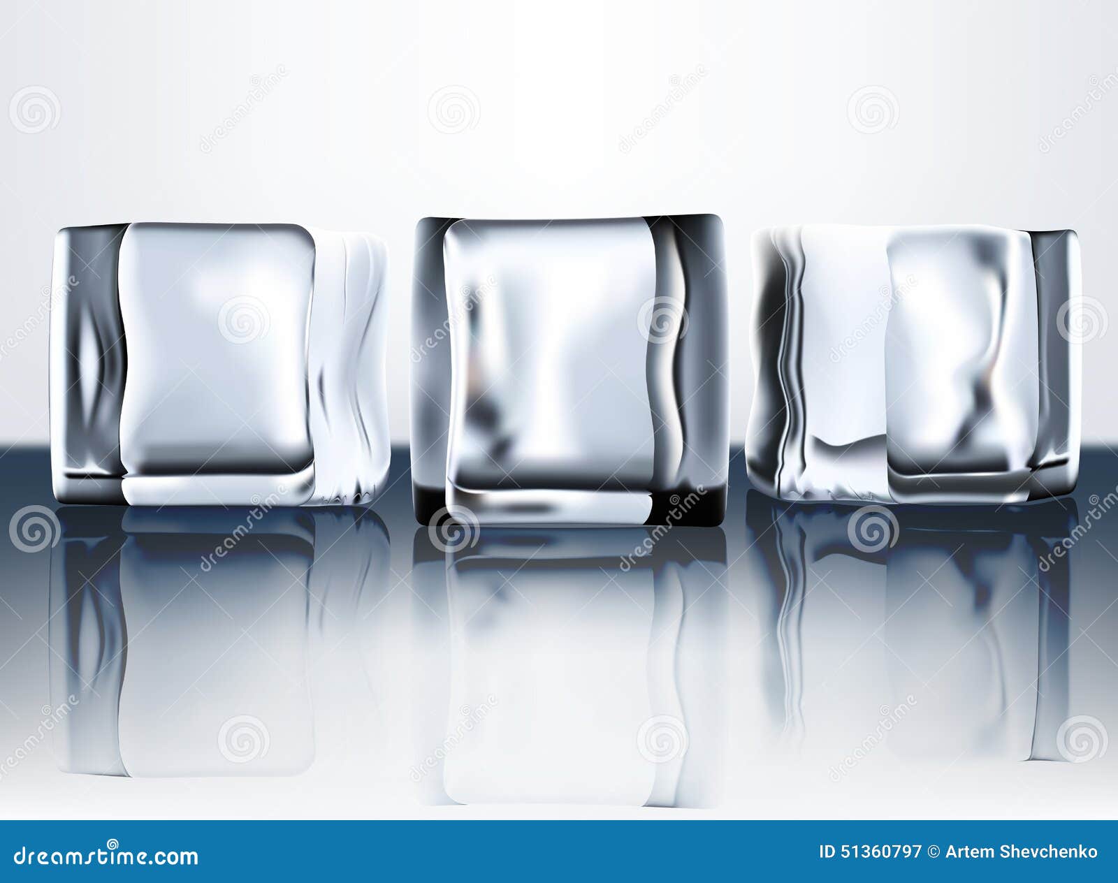 Set of three ice blocks stock vector. Illustration of curve - 51360797