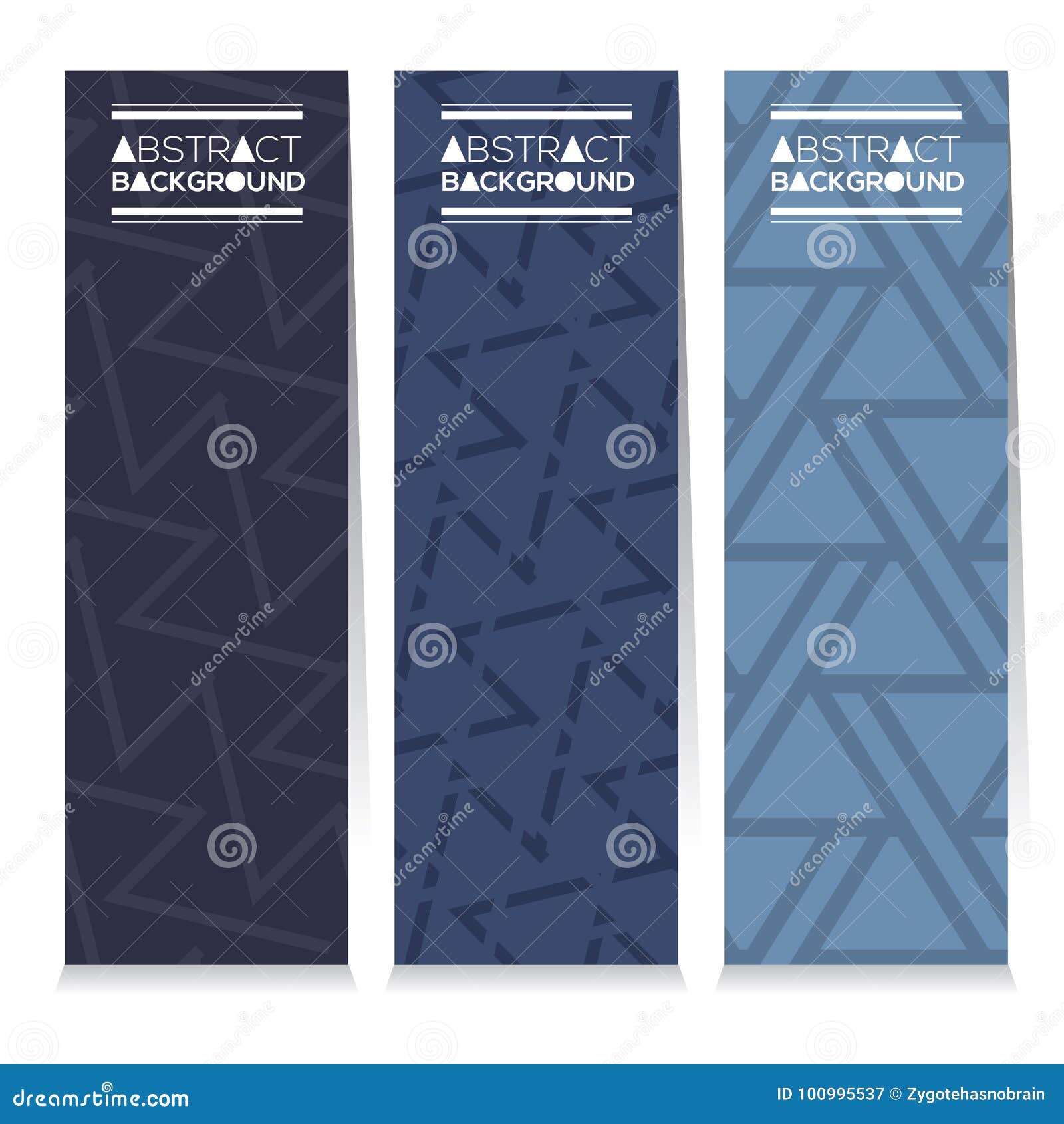 Set of Three Indigo Blue Graphic Pattern Vertical Banners Stock Vector ...