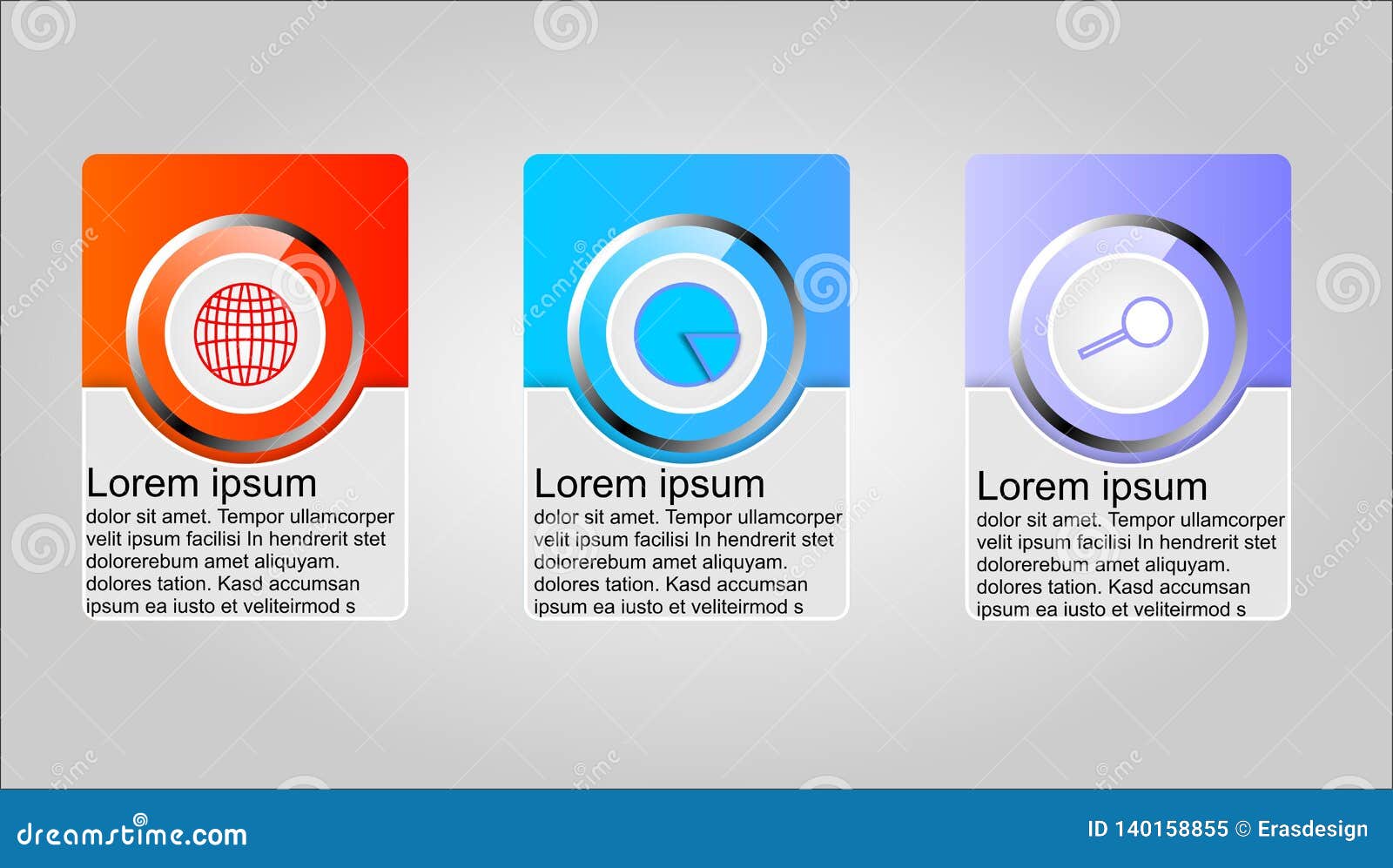 Three Infographic Design With Icons. 3 Options Or 3 Steps. Process ...