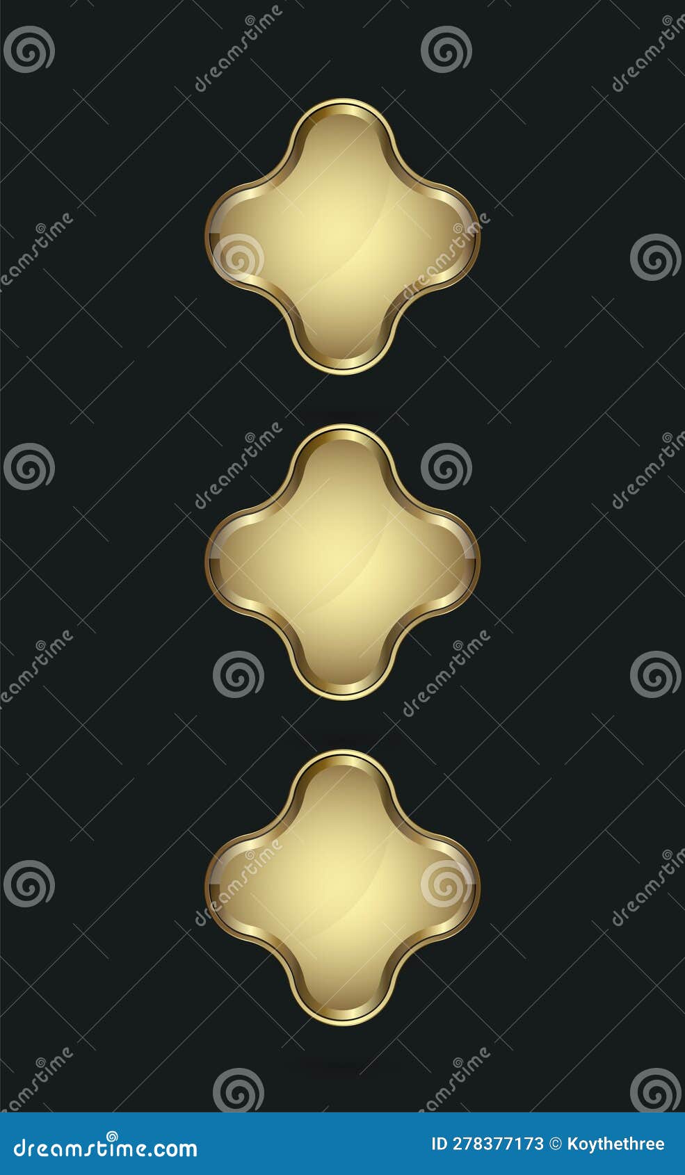 Set of Three Luxury Buttons in Vector Illustration Used in UX, UI ...